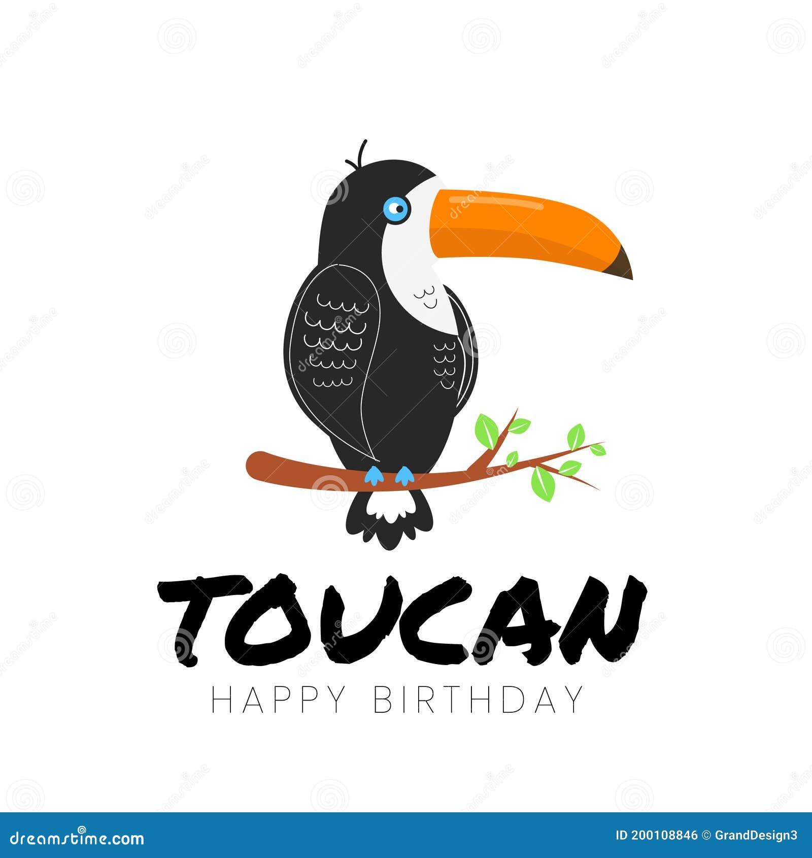 Vector Illustration of a Toucan Logo. Emblem with Bird and Lettering ...