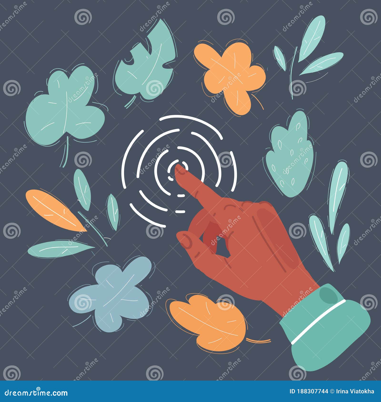 Vector Illustration of Touch Screen Forefinger Gesture, Interface ...