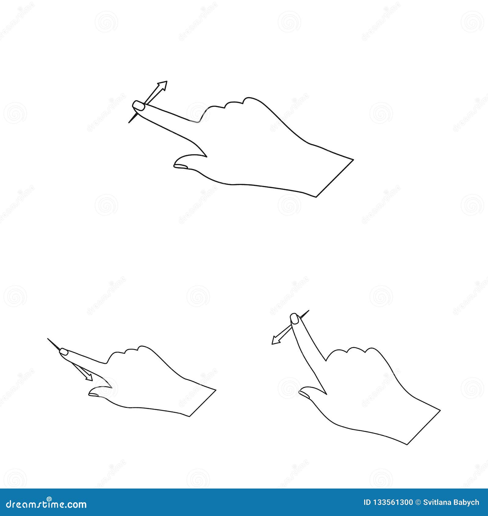 Vector Design of Touchscreen and Hand Logo. Set of Touchscreen and ...