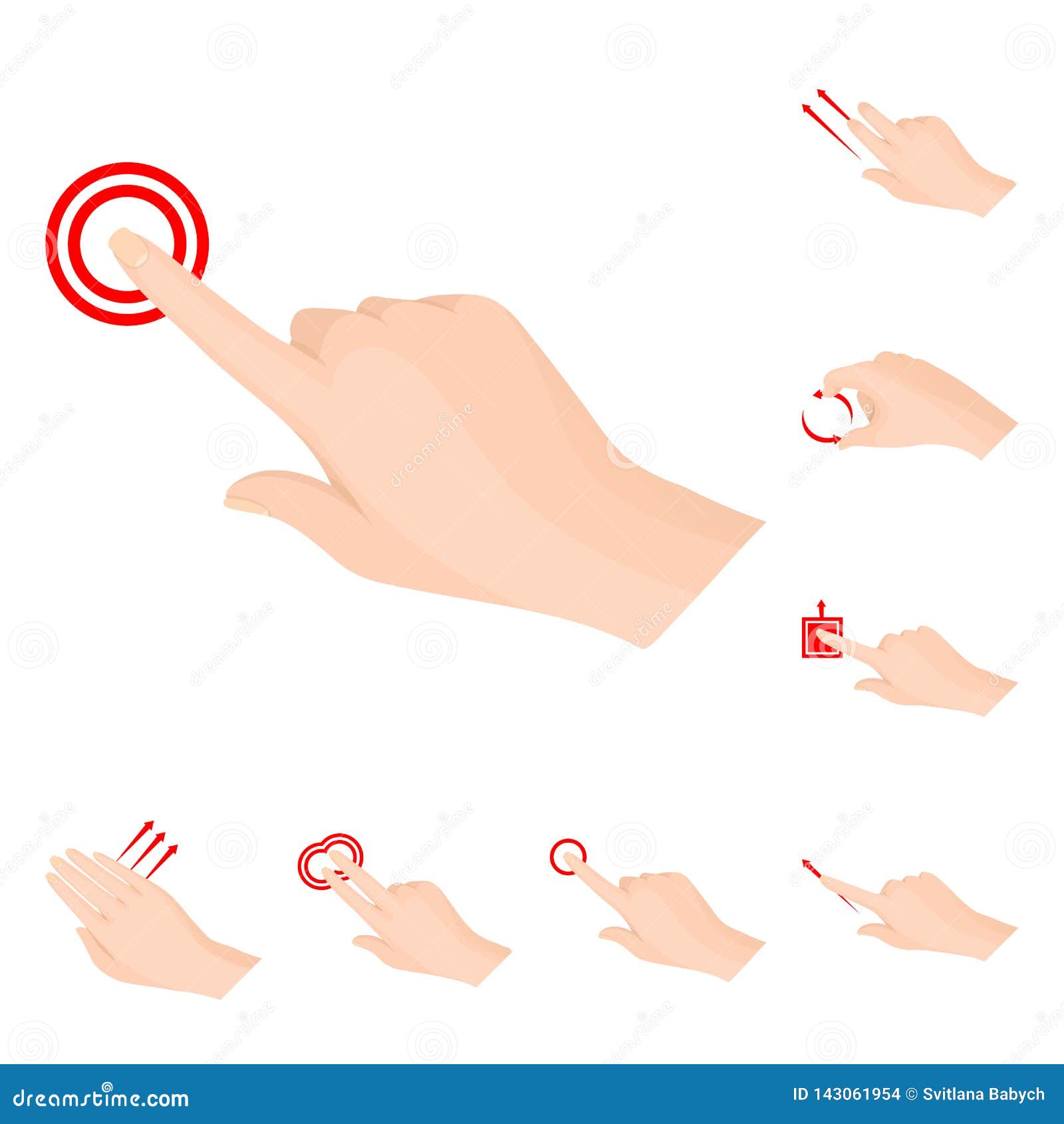 Vector Illustration of Touchscreen and Hand Logo. Set of Touchscreen ...