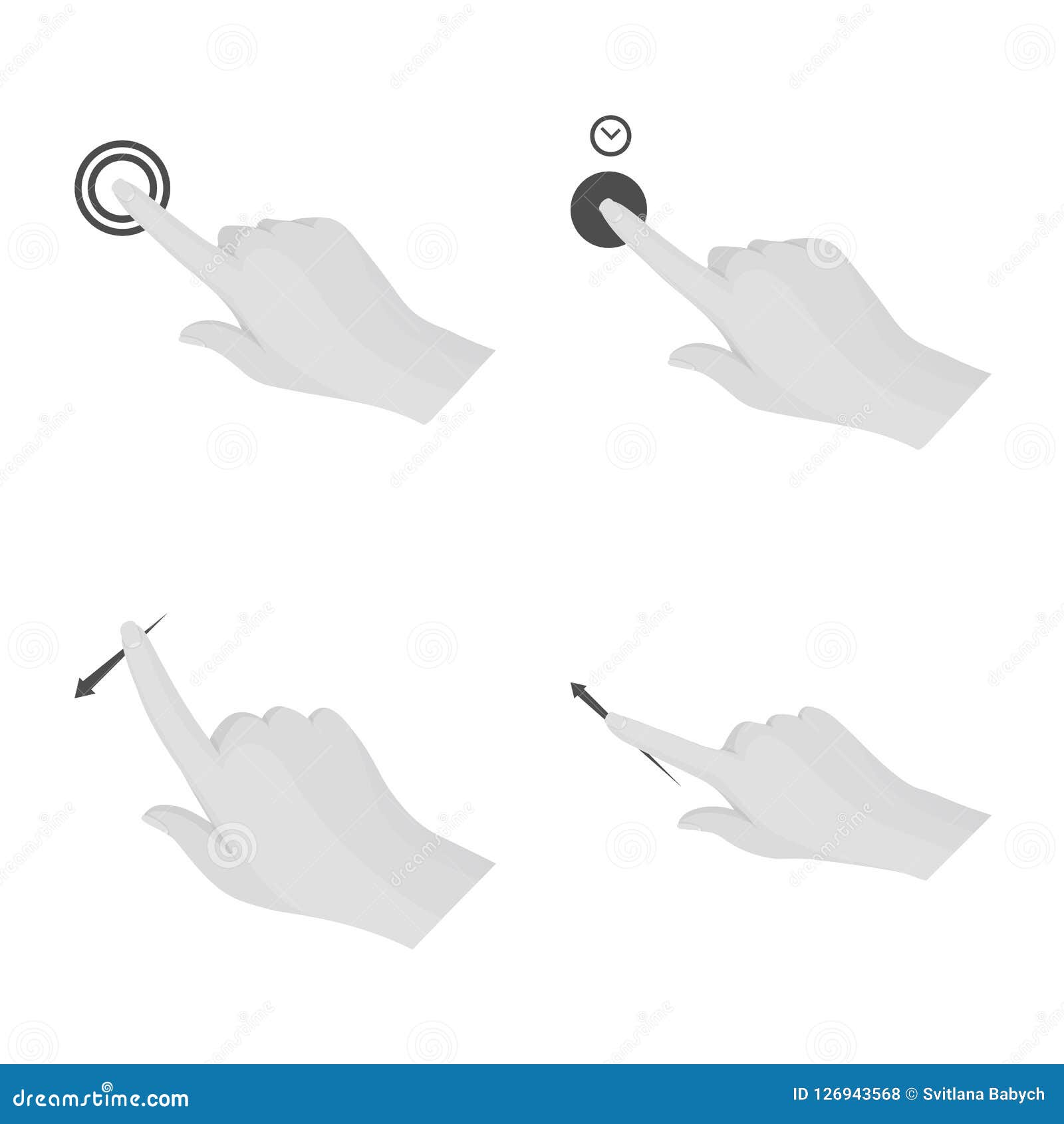 Vector Design of Touchscreen and Hand Symbol. Set of Touchscreen and ...
