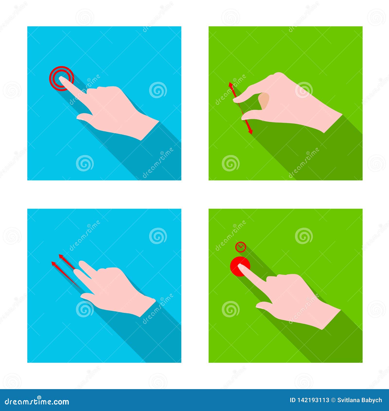 Vector Illustration of Touchscreen and Hand Symbol. Collection of ...