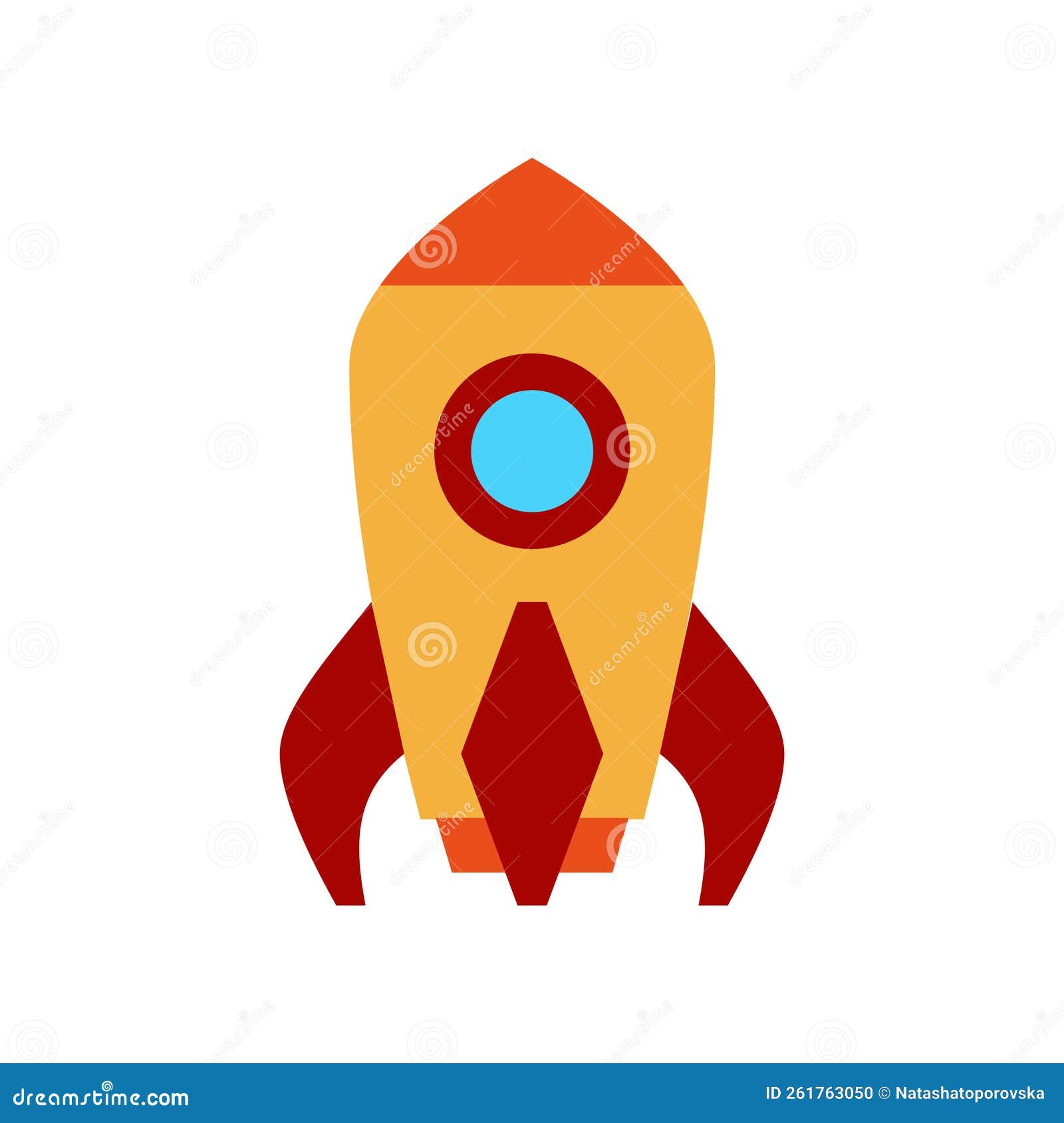 Vector Illustration of a Toy Car in a Flat Style. Icon of a Rocket Ship ...