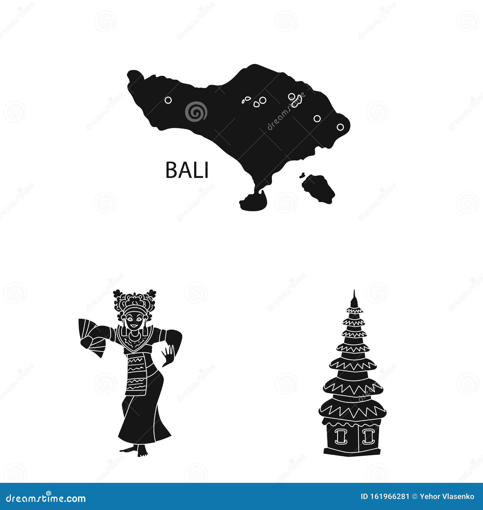 Vector Design of and Traditional Icon. Set of and Bali Stock Symbol for ...