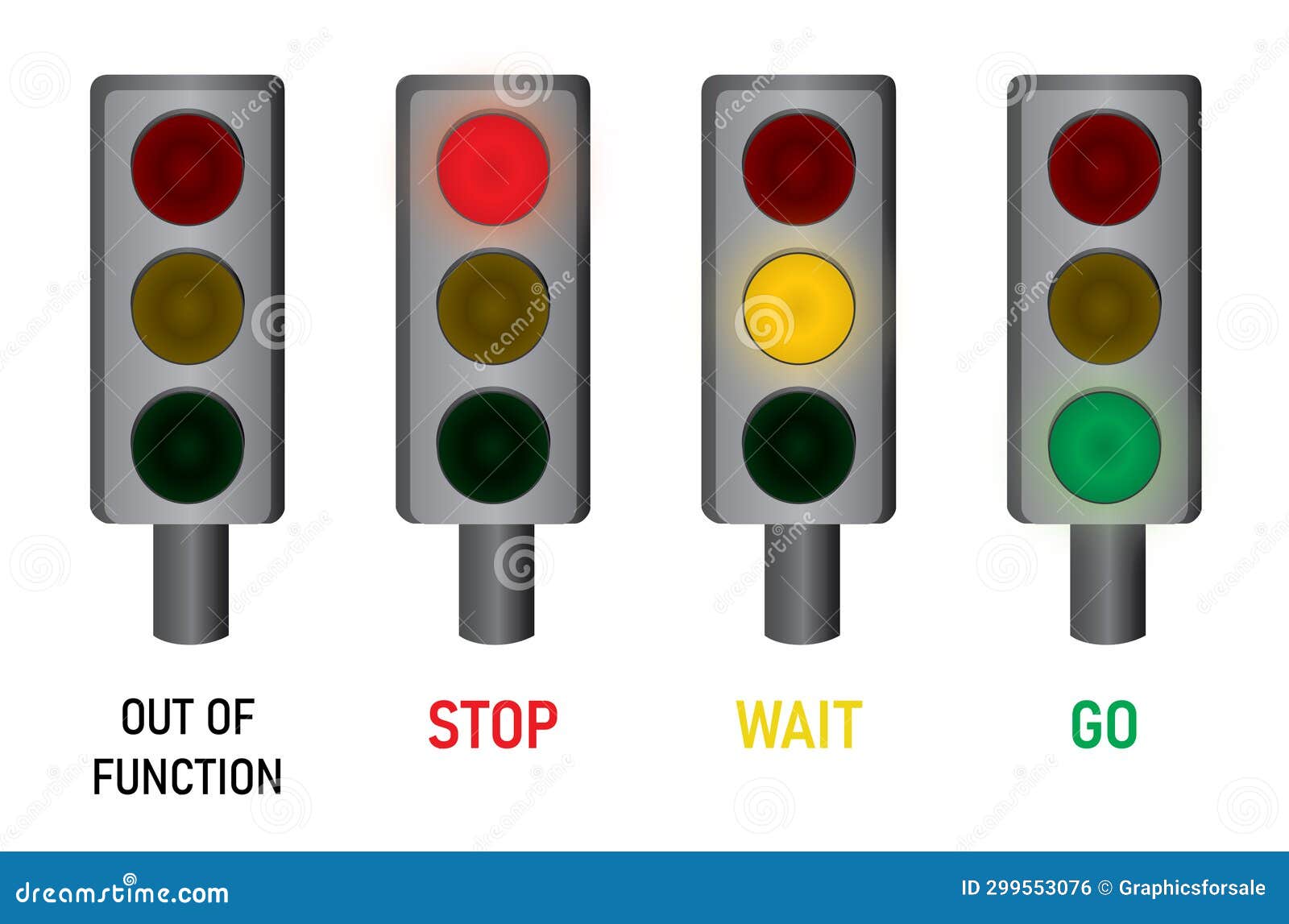 Vector Illustration Traffic Lights Stock Vector - Illustration of ...