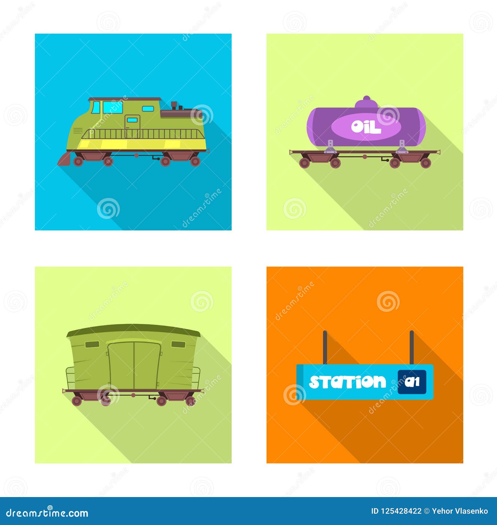 Vector Design of Train and Station Logo. Collection of Train and Ticket ...