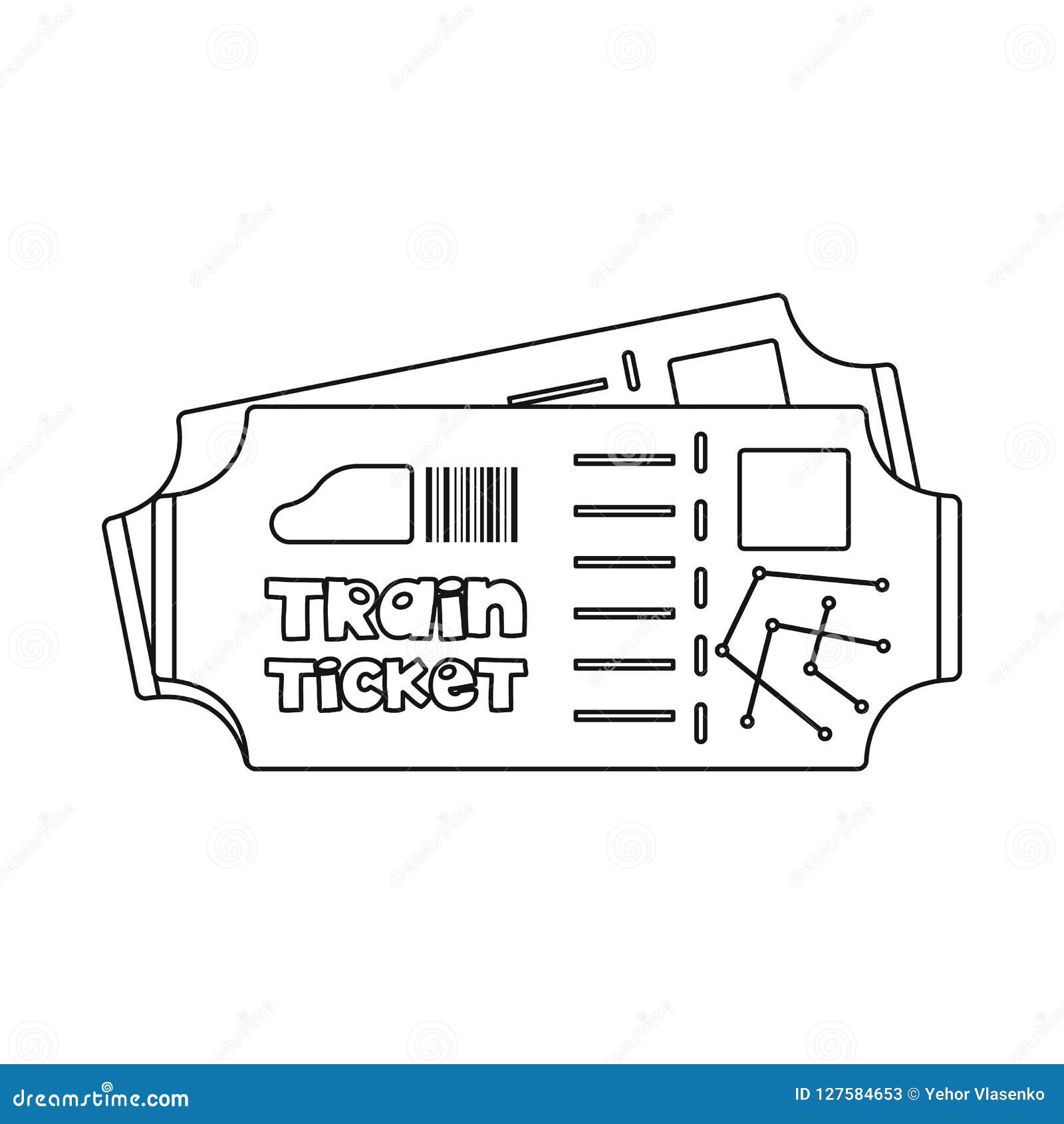 Vector Design of Train and Station Sign. Collection of Train and Ticket ...