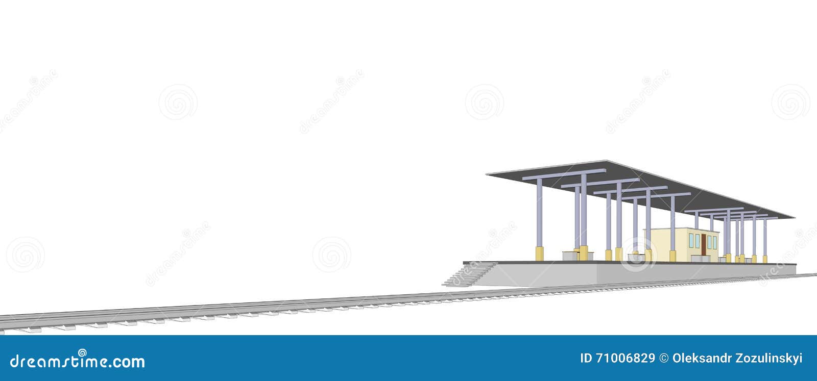 Vector Illustration of a Train Station Platform Stock Vector ...