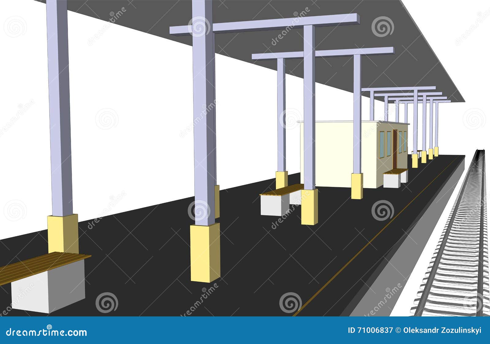 Vector Illustration Of A Train Station Platform | CartoonDealer.com ...