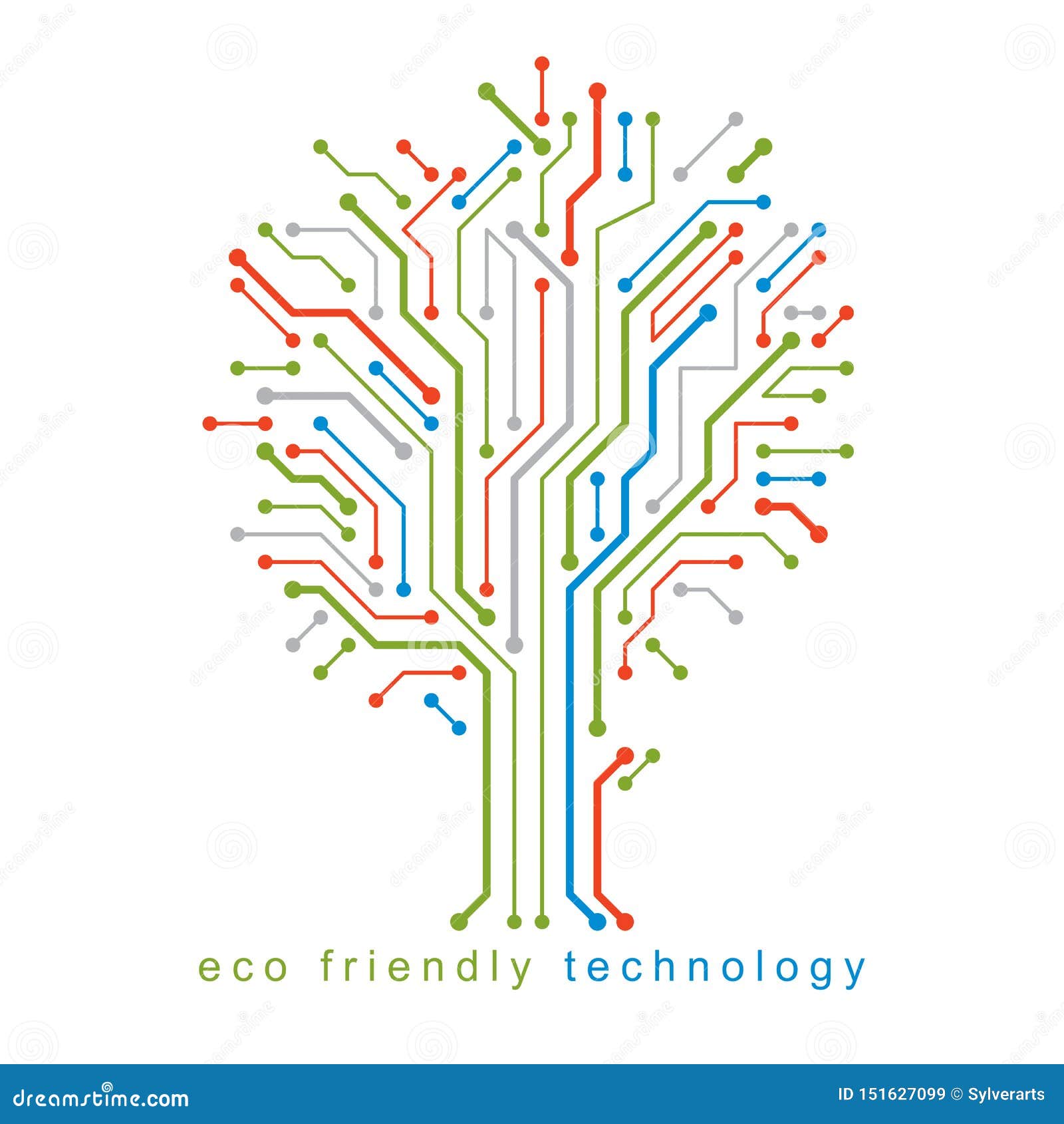 Vector Illustration of Tree Created with Wireframe and Lines Connected ...