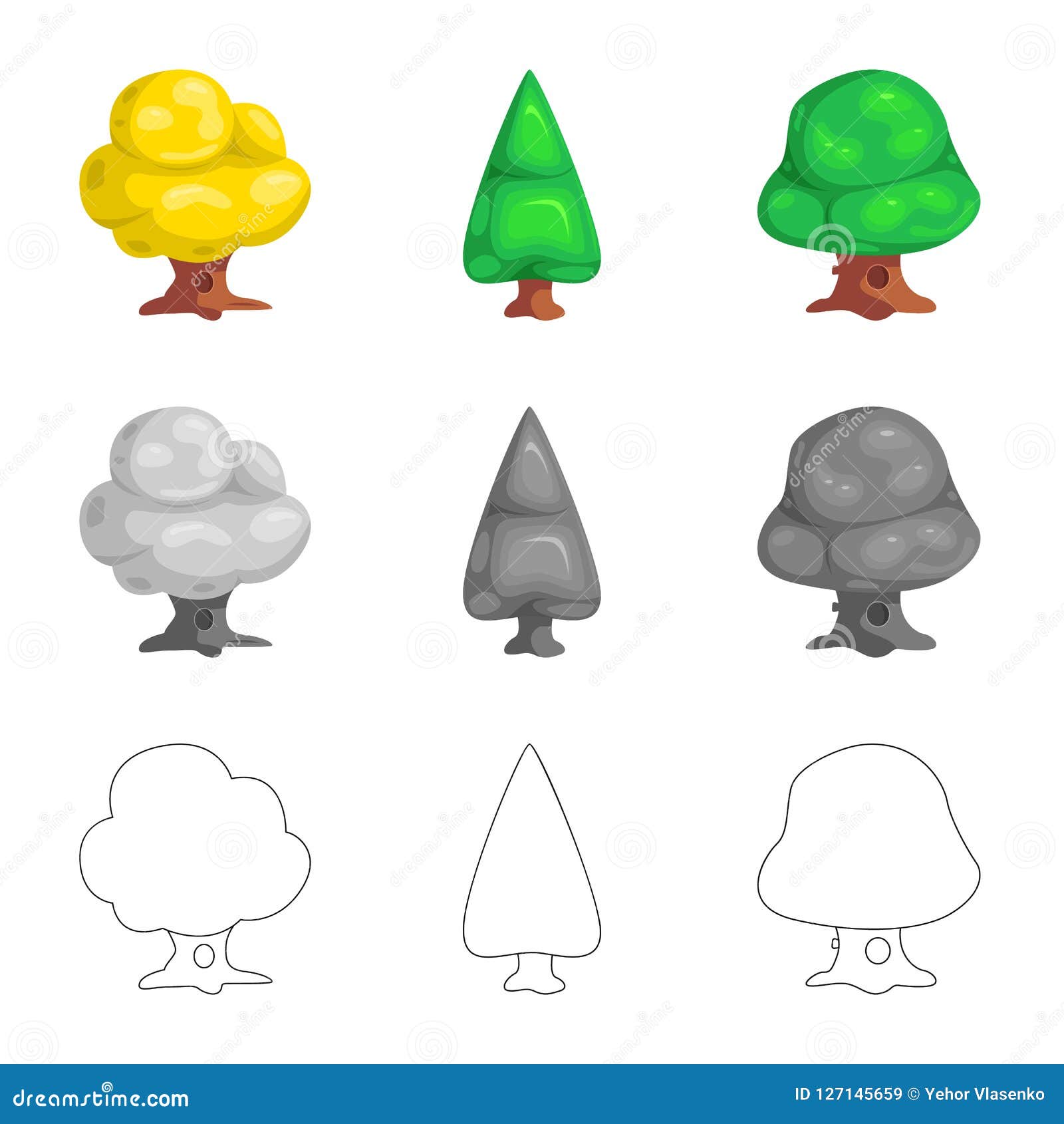 Vector Illustration of Tree and Nature Icon. Collection of Tree and ...