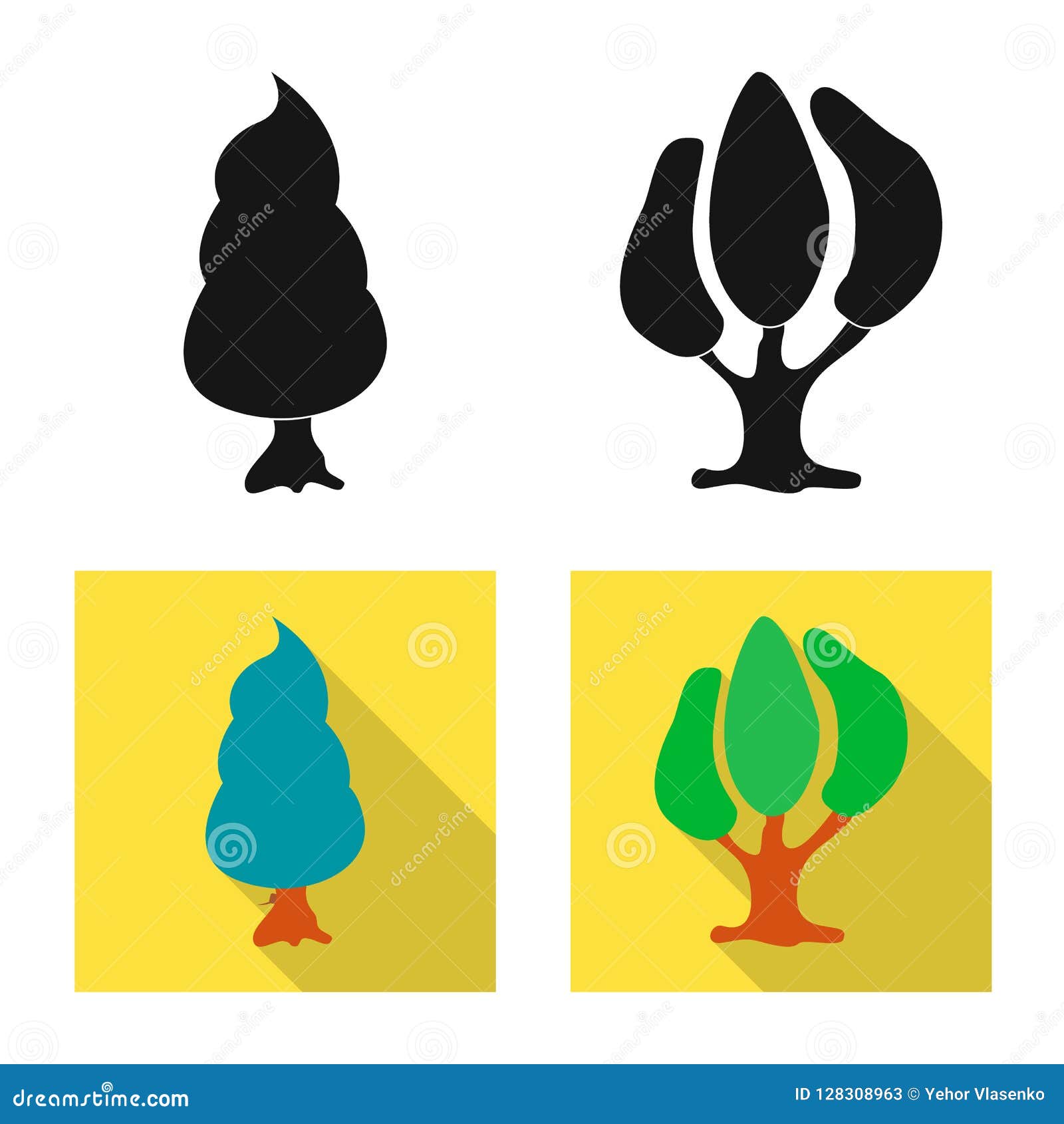 Vector Illustration of Tree and Nature Icon. Collection of Tree and ...