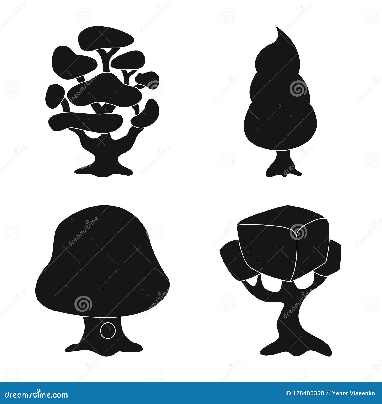 Vector Illustration of Tree and Nature Icon. Set of Tree and Crown ...