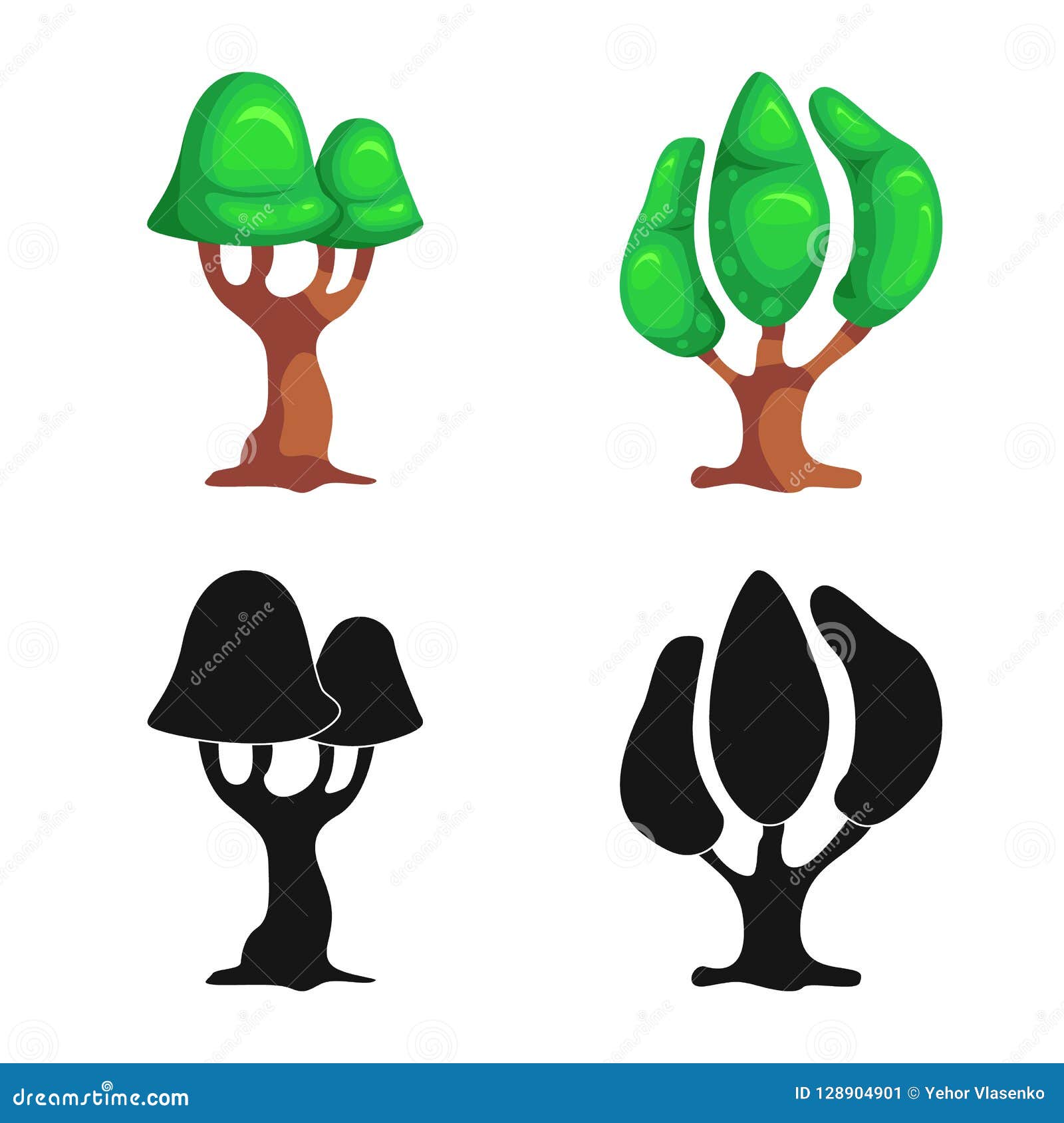 Vector Illustration of Tree and Nature Icon. Set of Tree and Crown ...