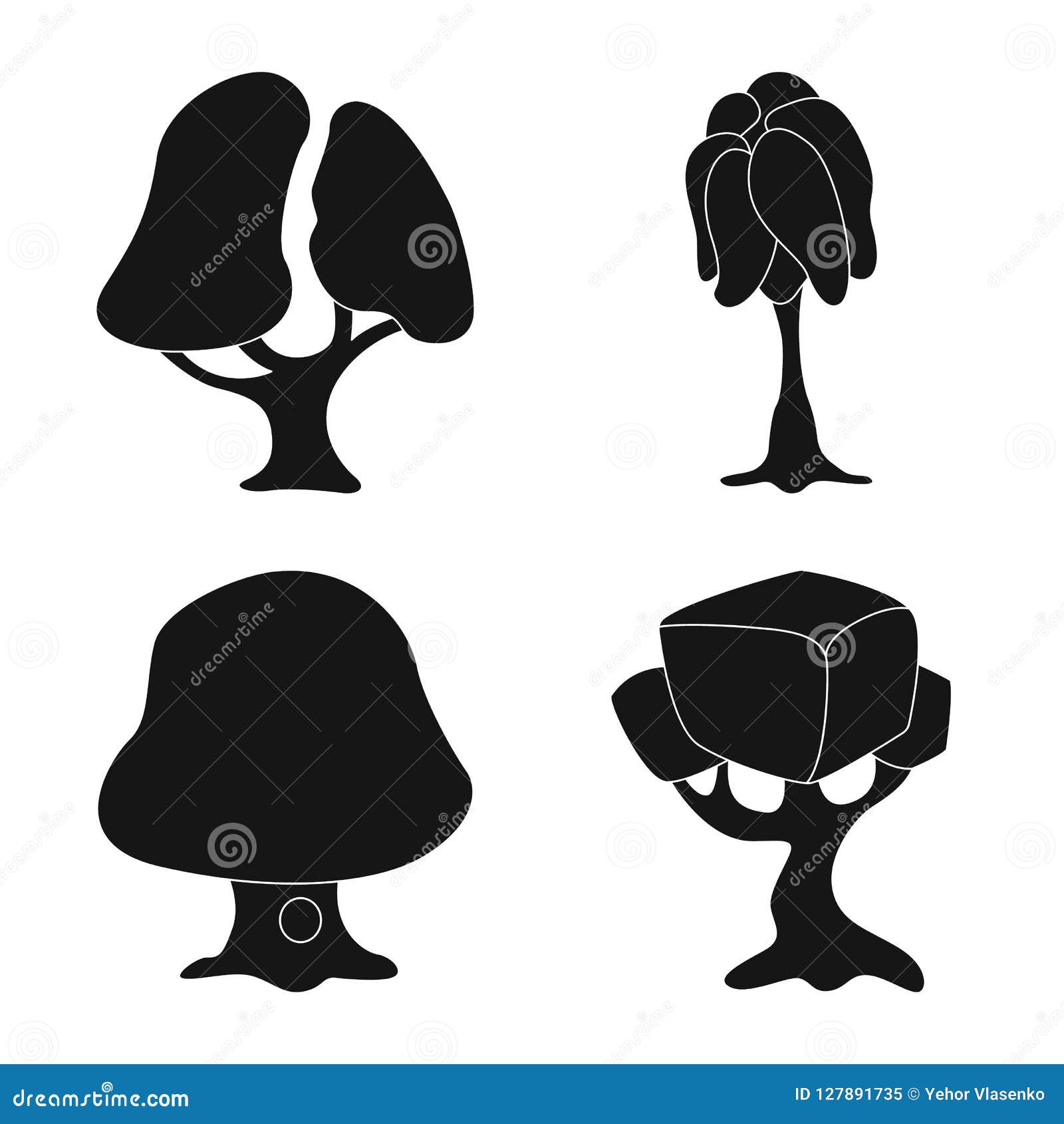 Vector Illustration of Tree and Nature Icon. Set of Tree and Crown ...