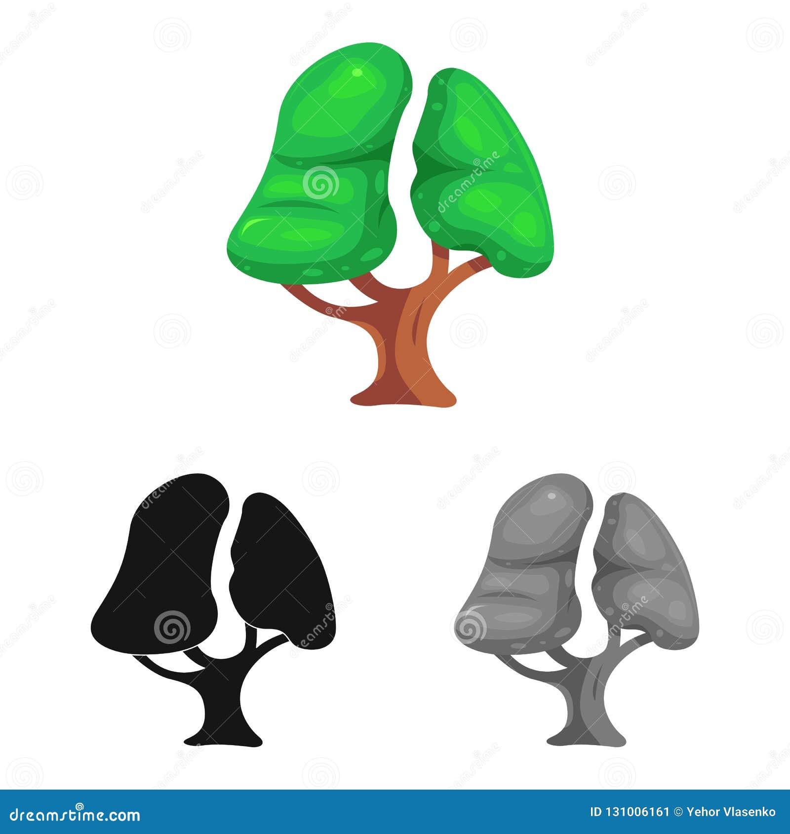 Vector Design of Tree and Nature Logo. Collection of Tree and Crown ...