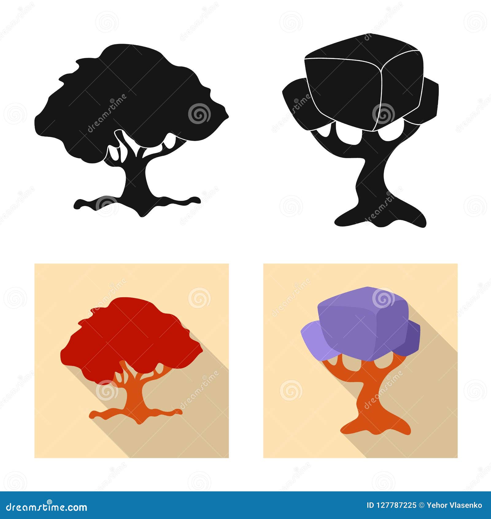 Vector Illustration of Tree and Nature Logo. Collection of Tree and ...