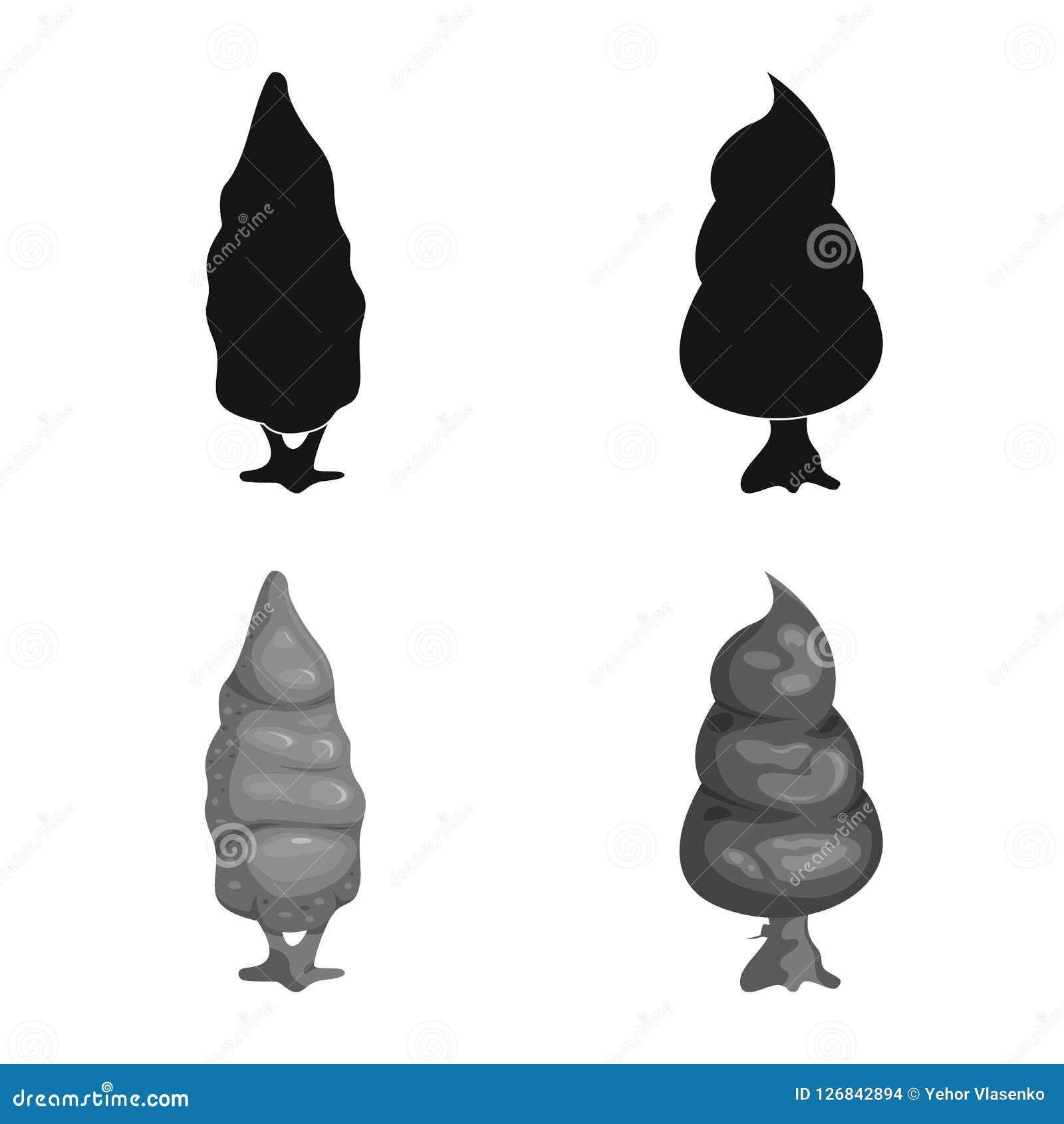 Vector Design of Tree and Nature Sign. Set of Tree and Crown Stock ...