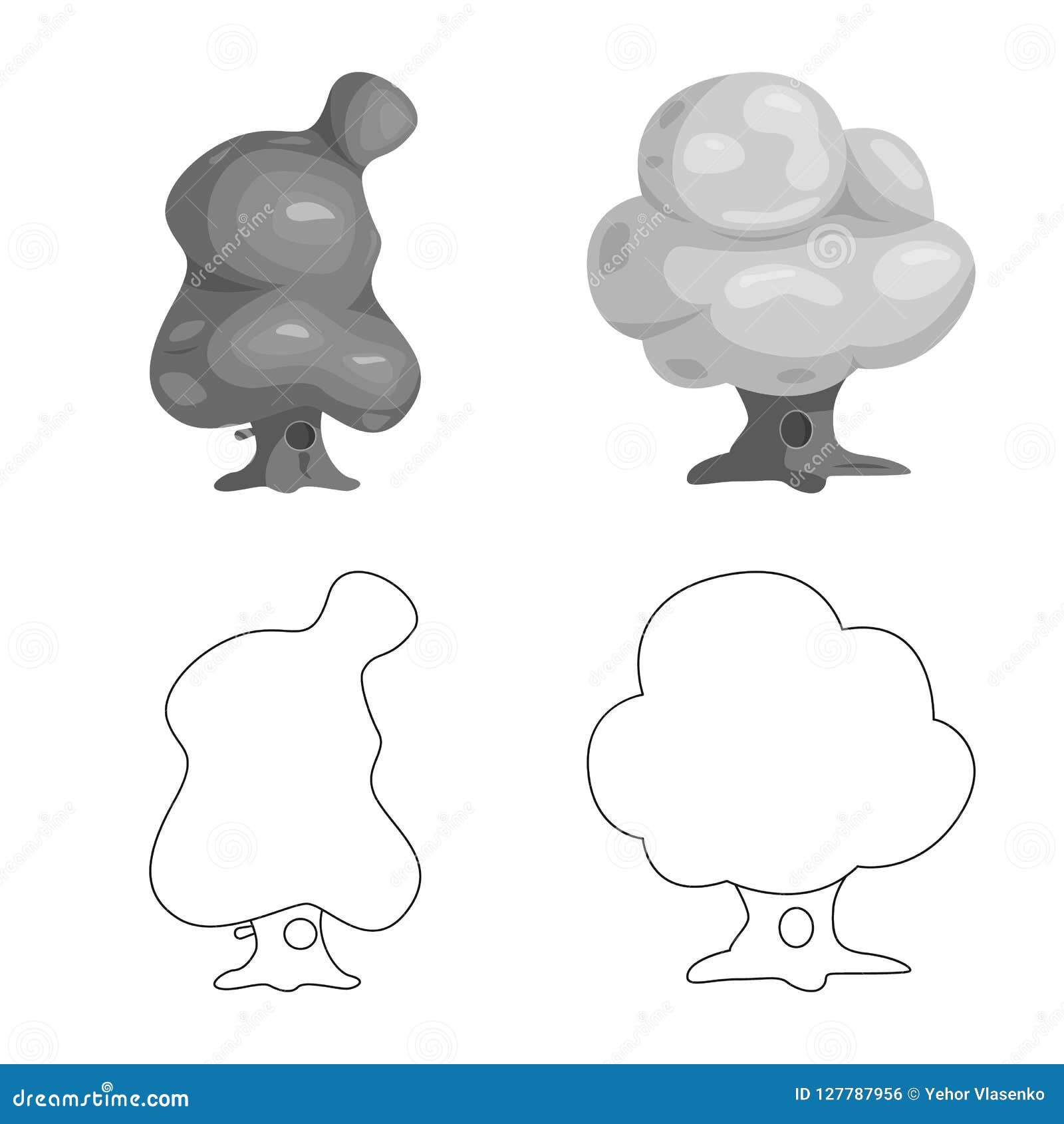 Vector Illustration of Tree and Nature Logo. Set of Tree and Crown ...