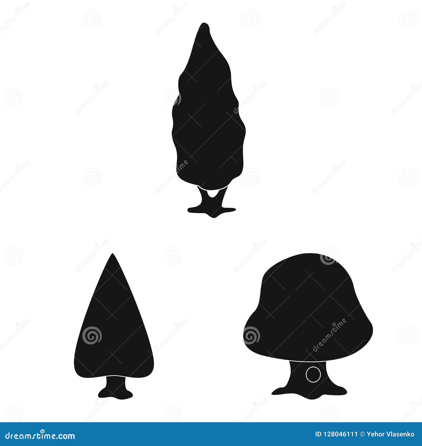 Vector Illustration of Tree and Nature Logo. Set of Tree and Crown ...