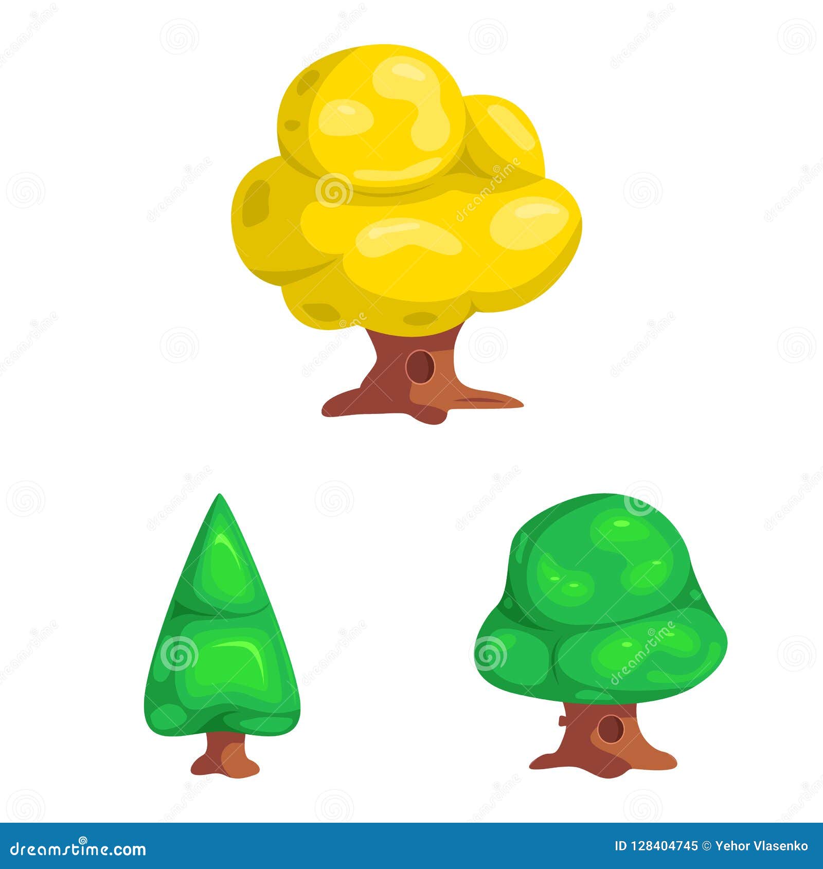 Vector Design of Tree and Nature Sign. Collection of Tree and Crown ...