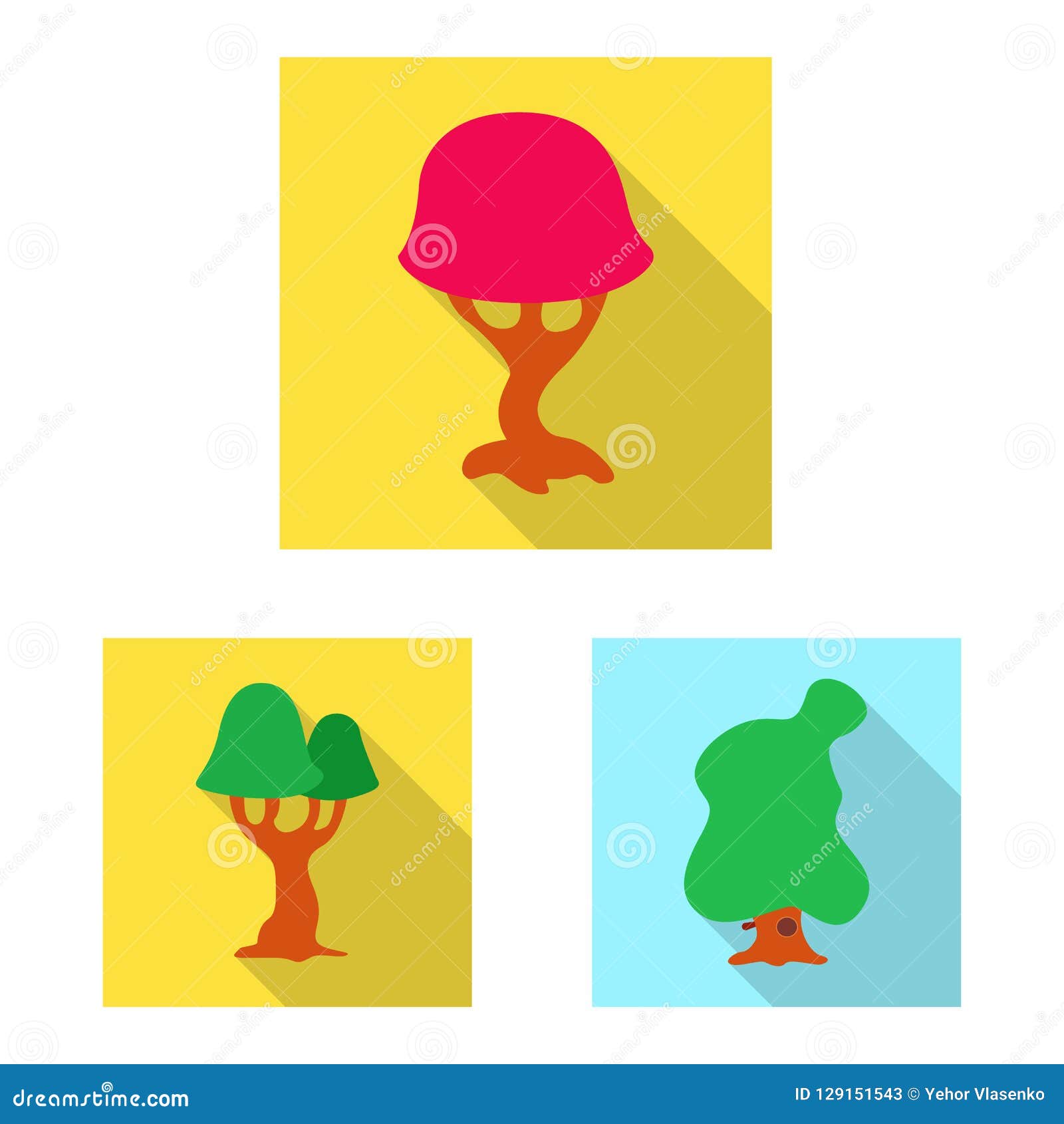 Vector Design of Tree and Nature Symbol. Collection of Tree and Crown ...