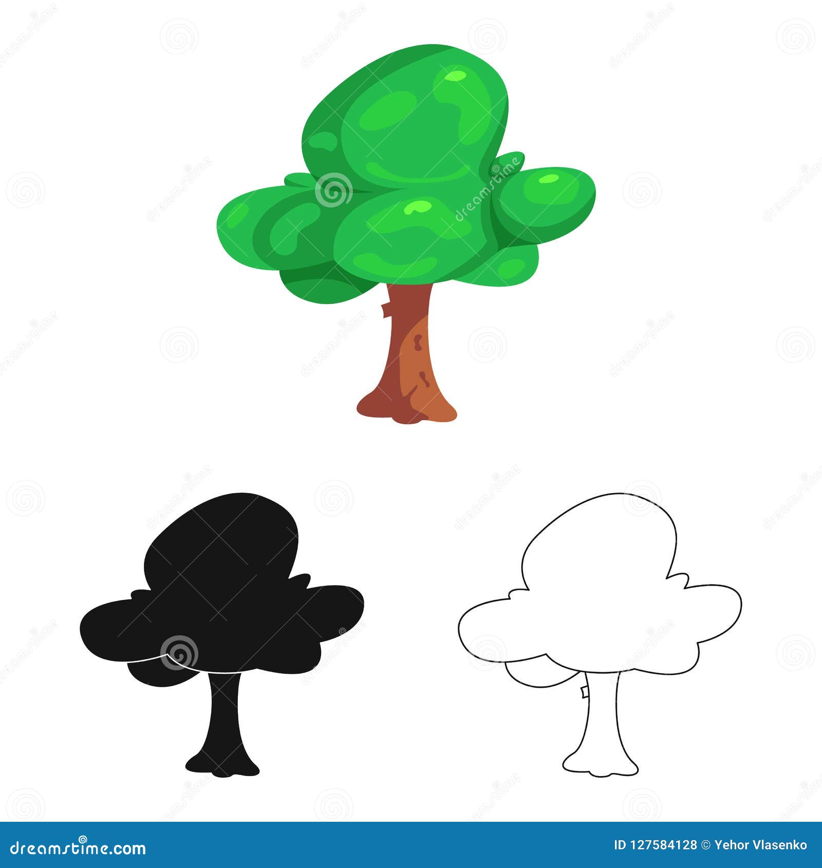 Vector Design of Tree and Nature Symbol. Collection of Tree and Crown ...