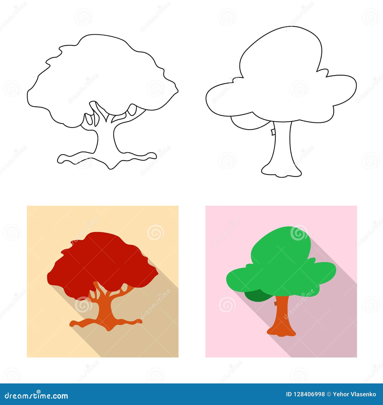 Vector Design of Tree and Nature Icon. Set of Tree and Crown Vector ...