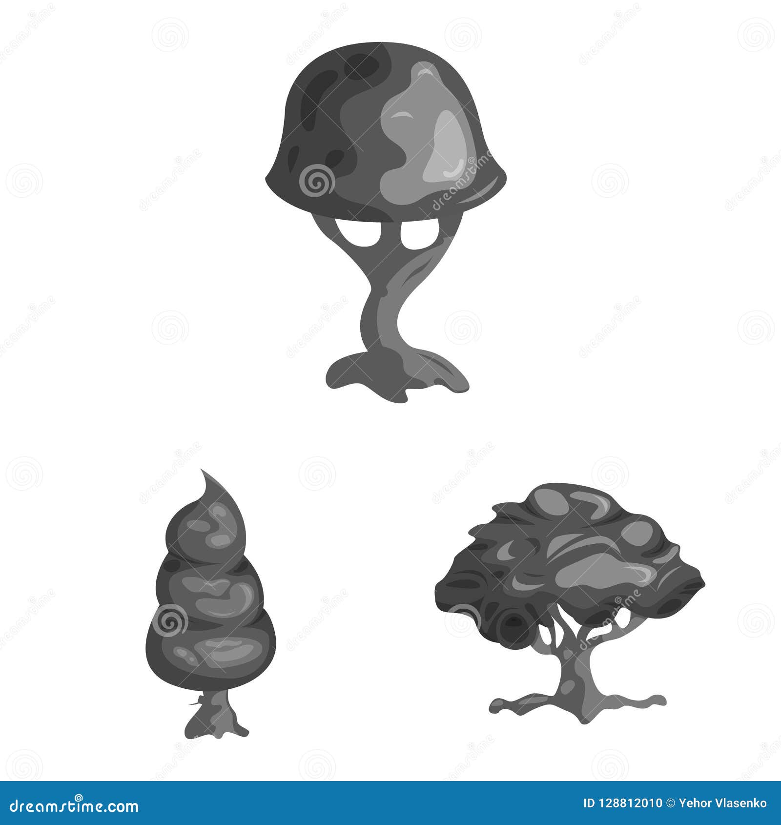 Vector Design of Tree and Nature Icon. Set of Tree and Crown Stock ...