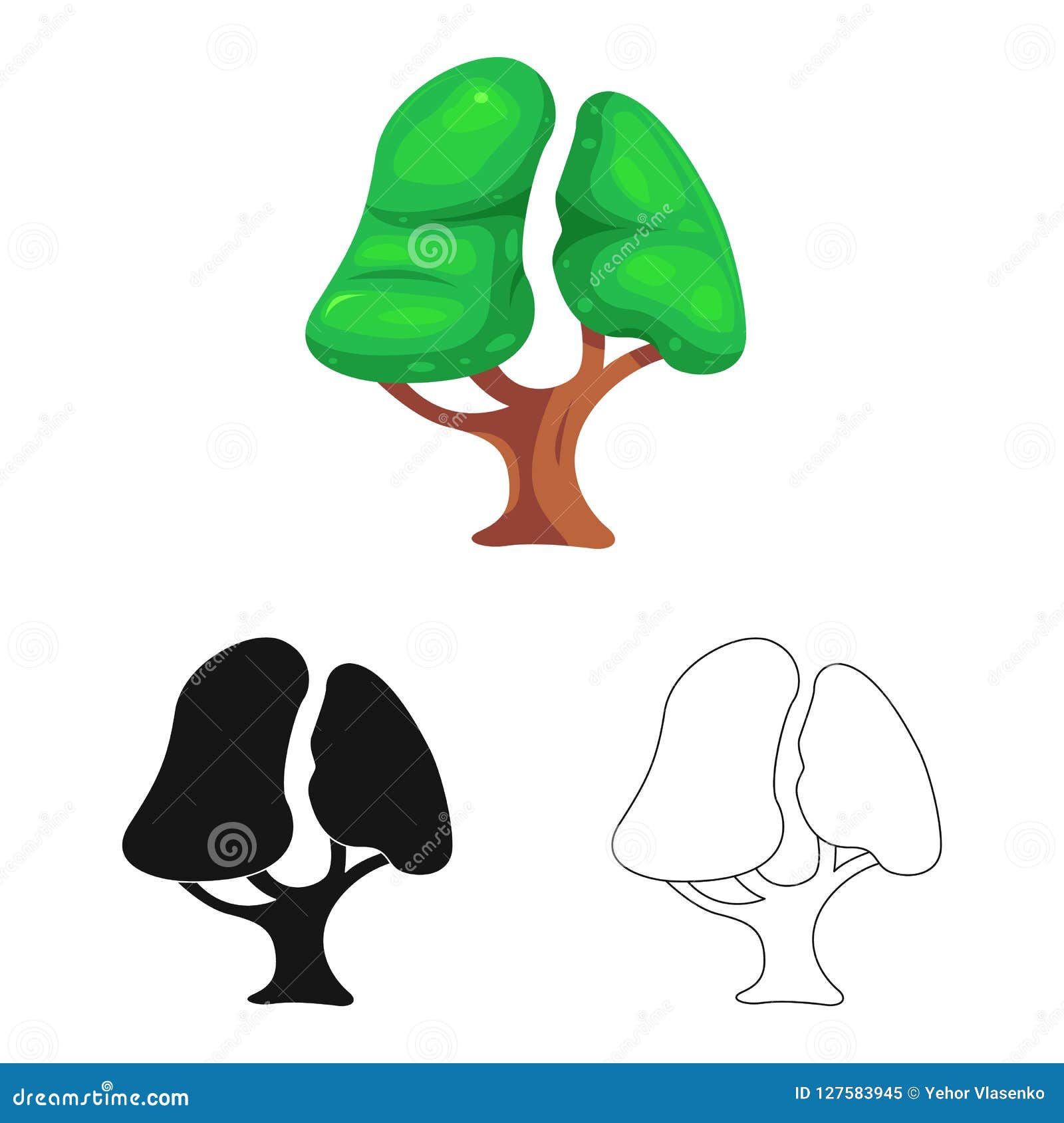 Vector Design of Tree and Nature Icon. Set of Tree and Crown Stock ...