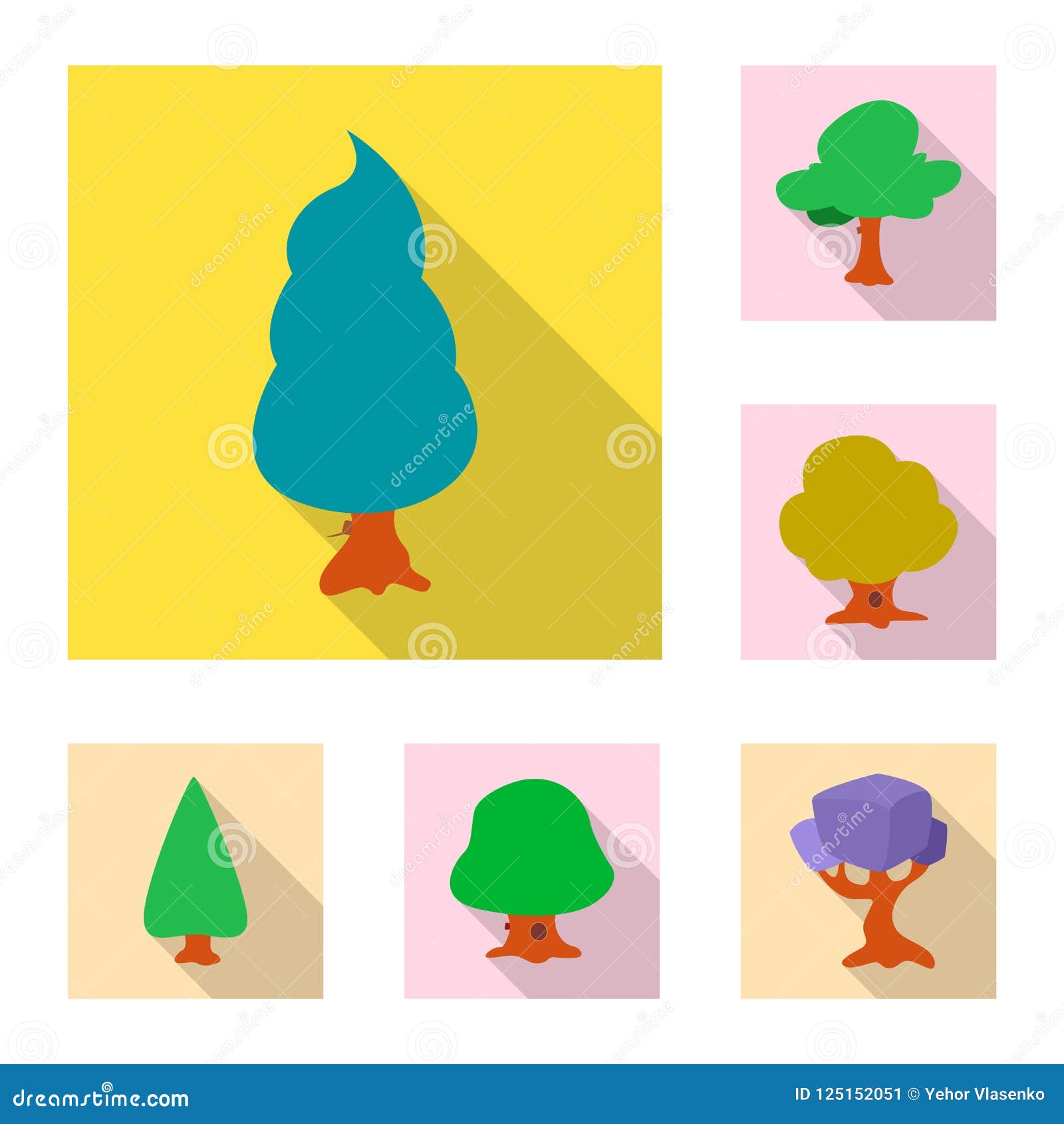 Vector Design of Tree and Nature Icon. Collection of Tree and Crown ...