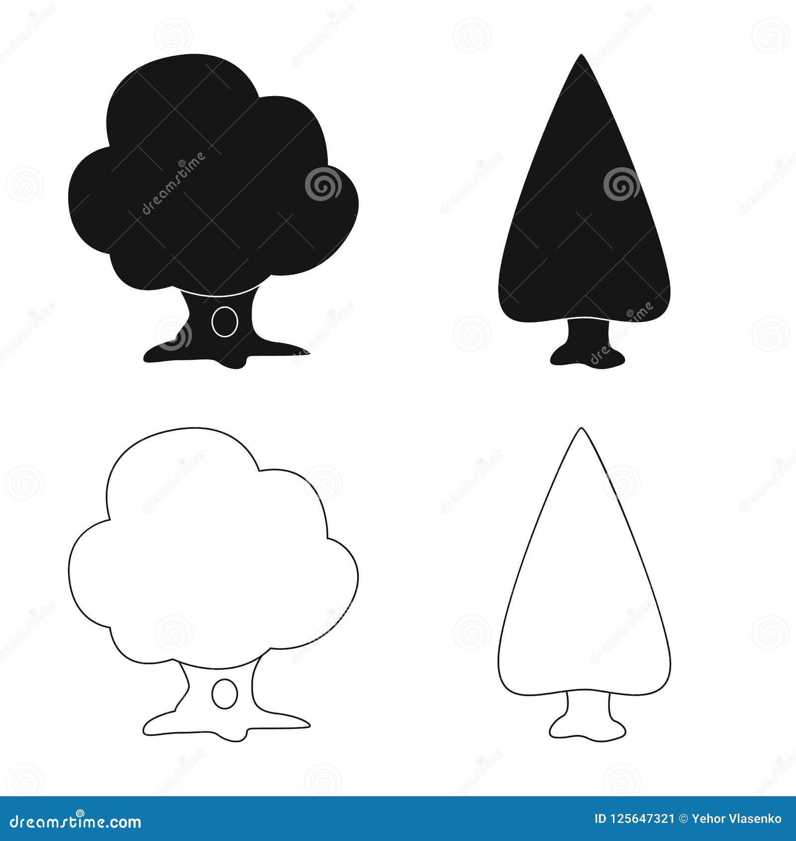 Vector Design of Tree and Nature Icon. Collection of Tree and Crown ...