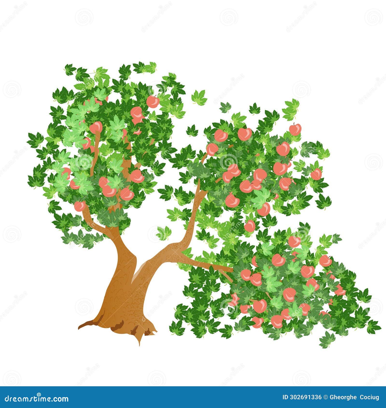 Split tree vector stock vector. Illustration of growth - 302691336
