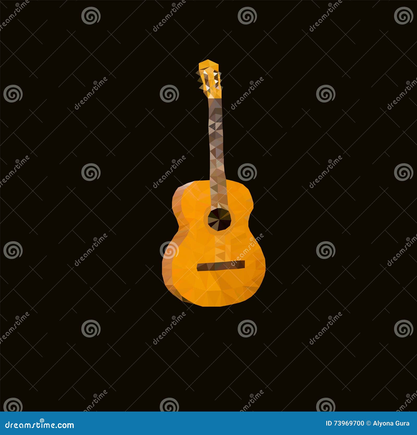 Vector Illustration Triangle Guitar Stock Vector - Illustration of ...