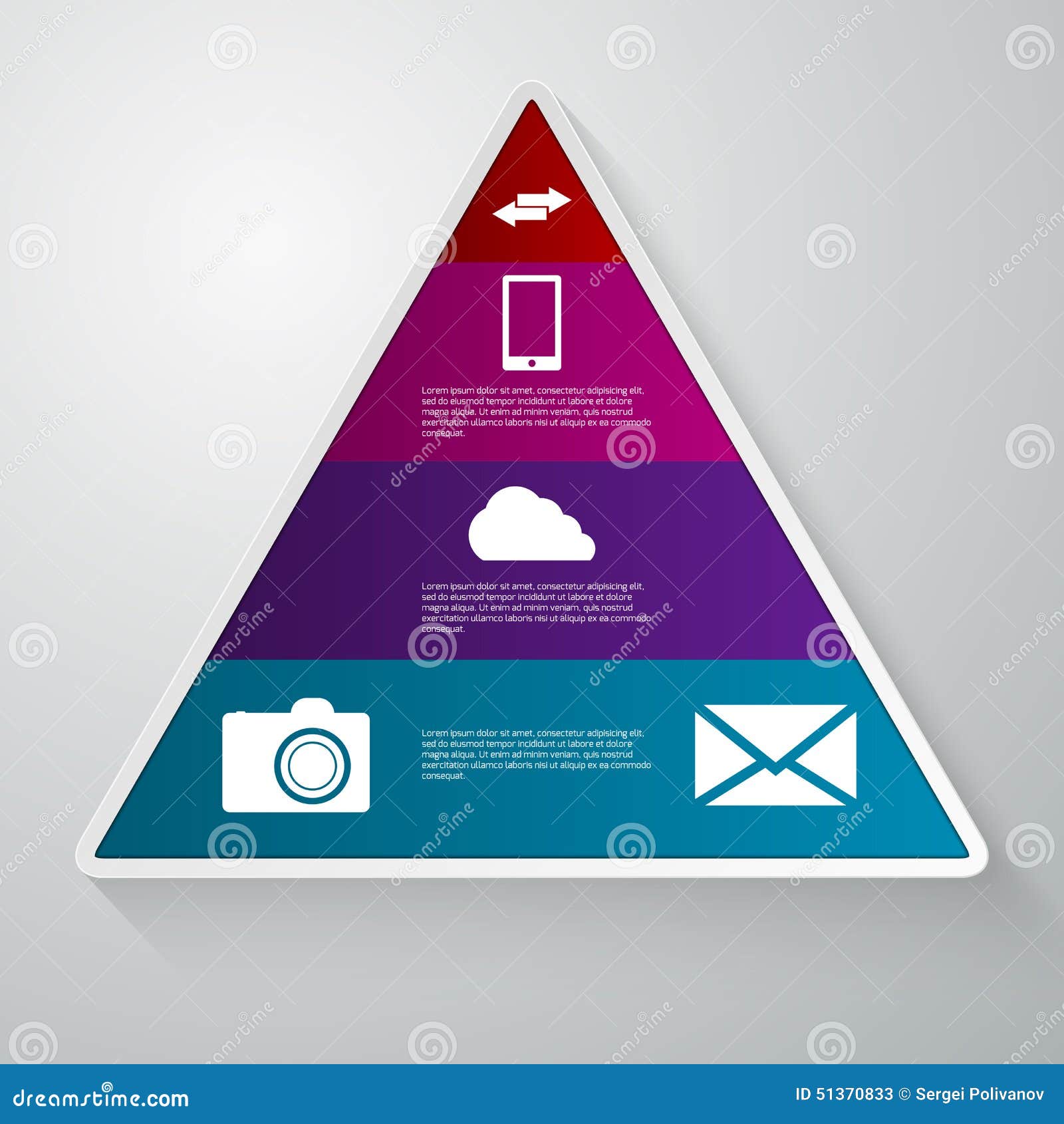 Vector Illustration of a Triangle with the Sectors Stock Vector ...