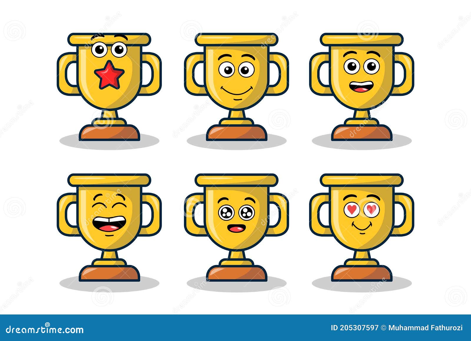 VECTOR Illustration of a Trophy with Character. Stock Illustration ...