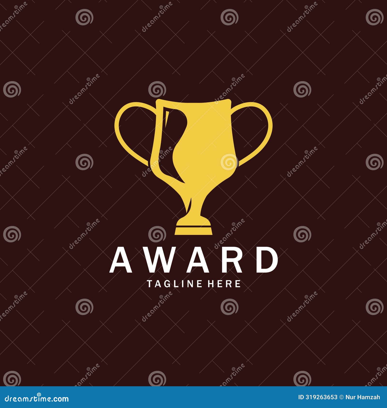 Vector Illustration Trophy Logo Template Stock Vector - Illustration of ...