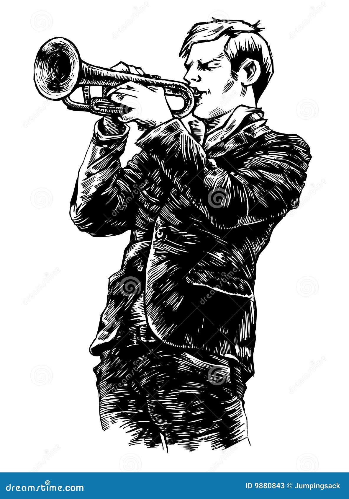 Vector Illustration with Trumpet Stock Vector - Illustration of ...