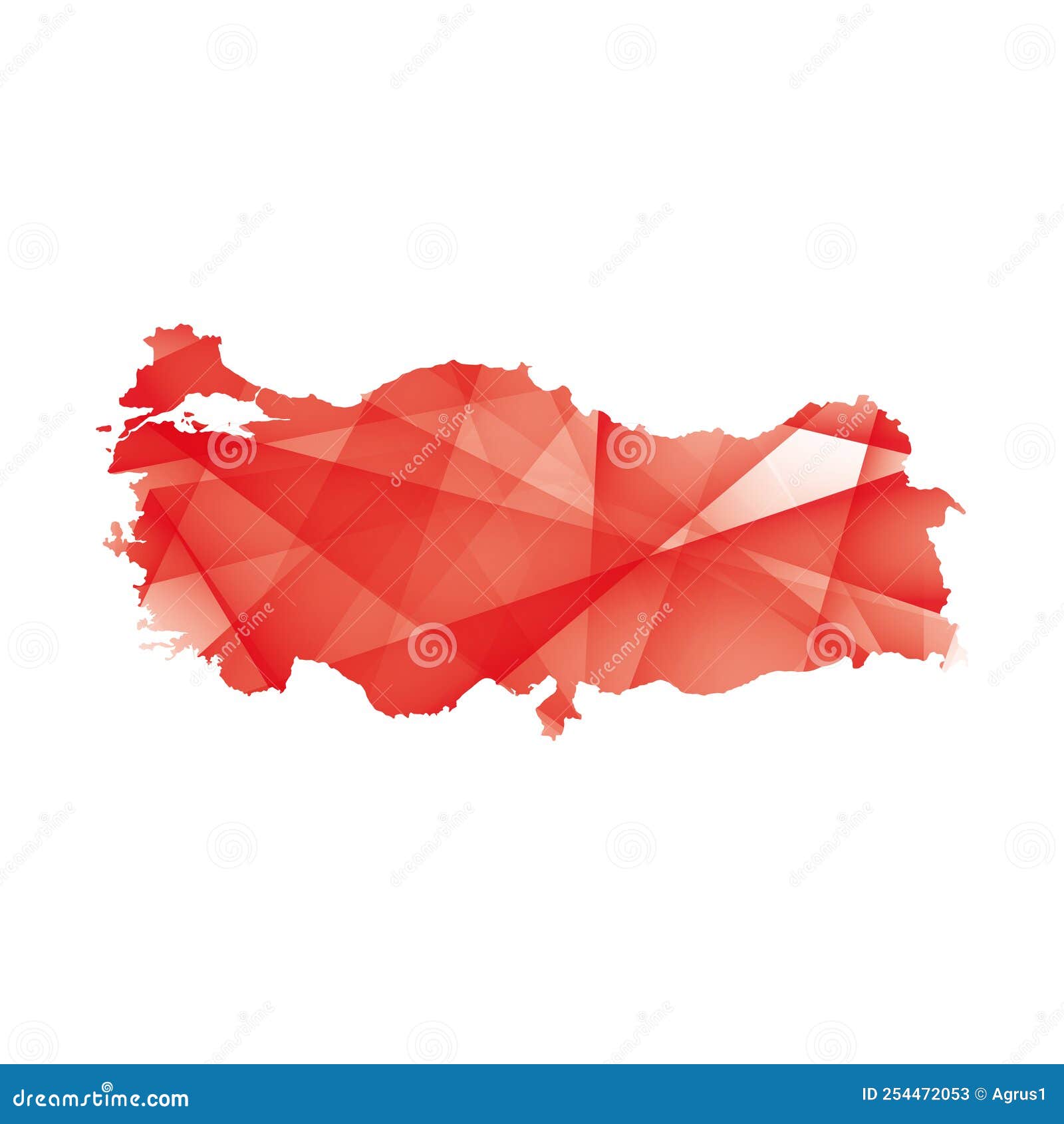 Vector Illustration of Turkey Map with Red Colored Geometric Shapes ...
