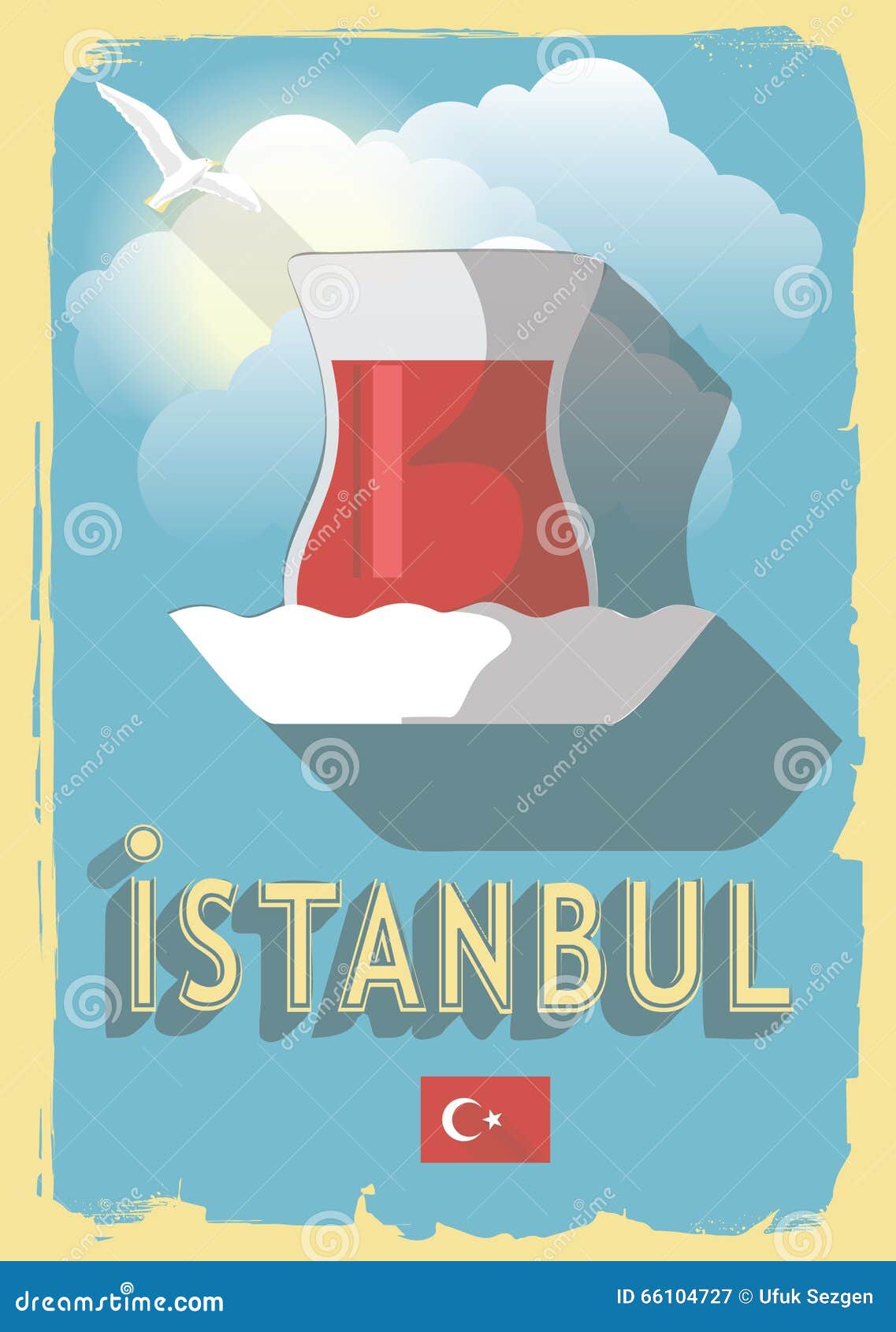 Vector Illustration Turkish Tea Stock Illustration - Illustration of ...