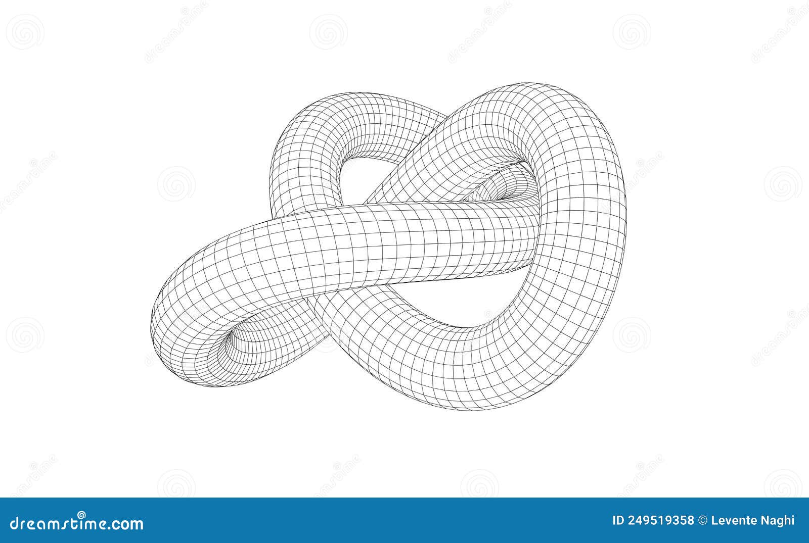 Vector Illustration of Twisted Torus Knot with Wire Mesh Stock Vector ...