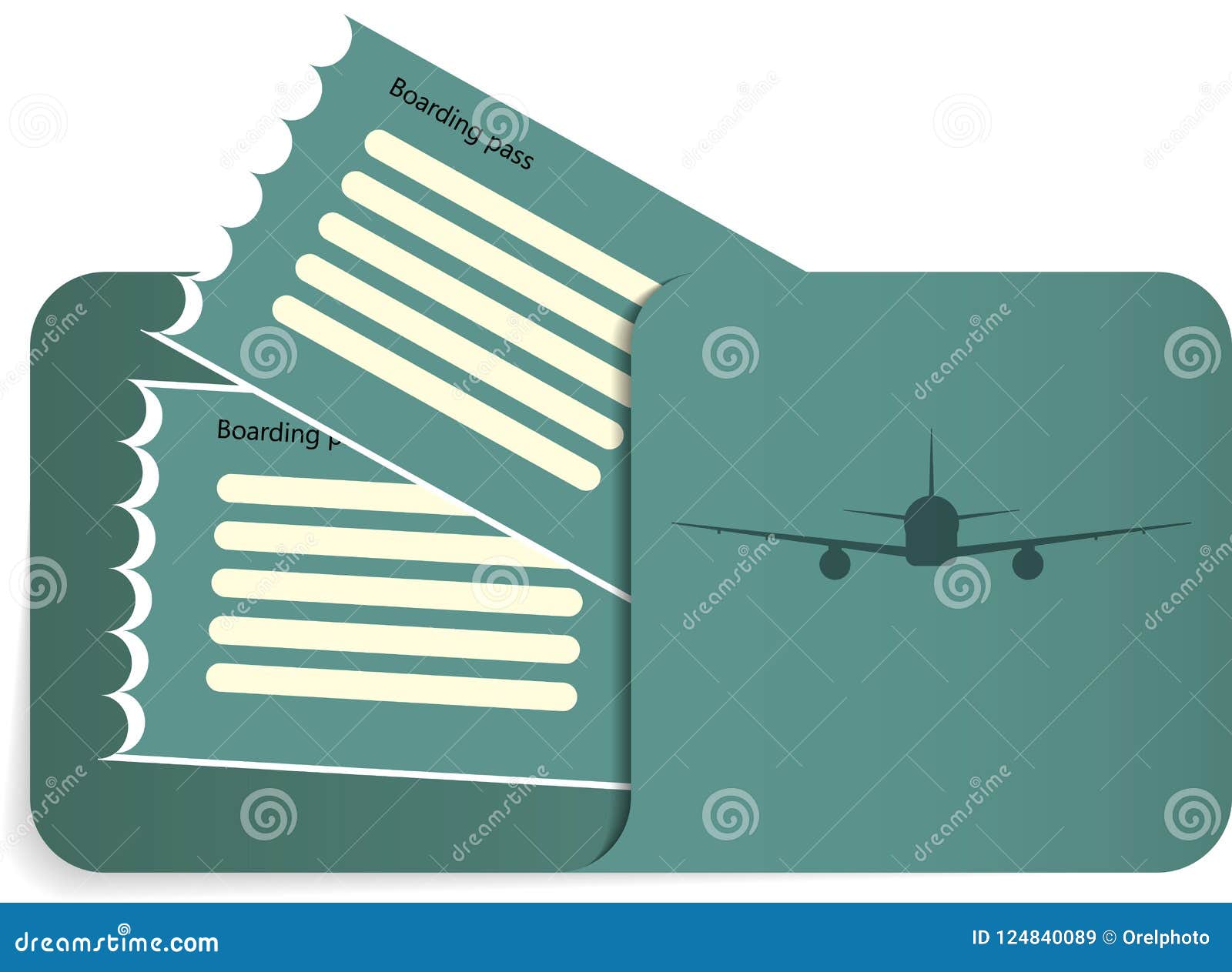 Boarding Pass Inside of Blue Envelope. Stock Vector - Illustration of ...