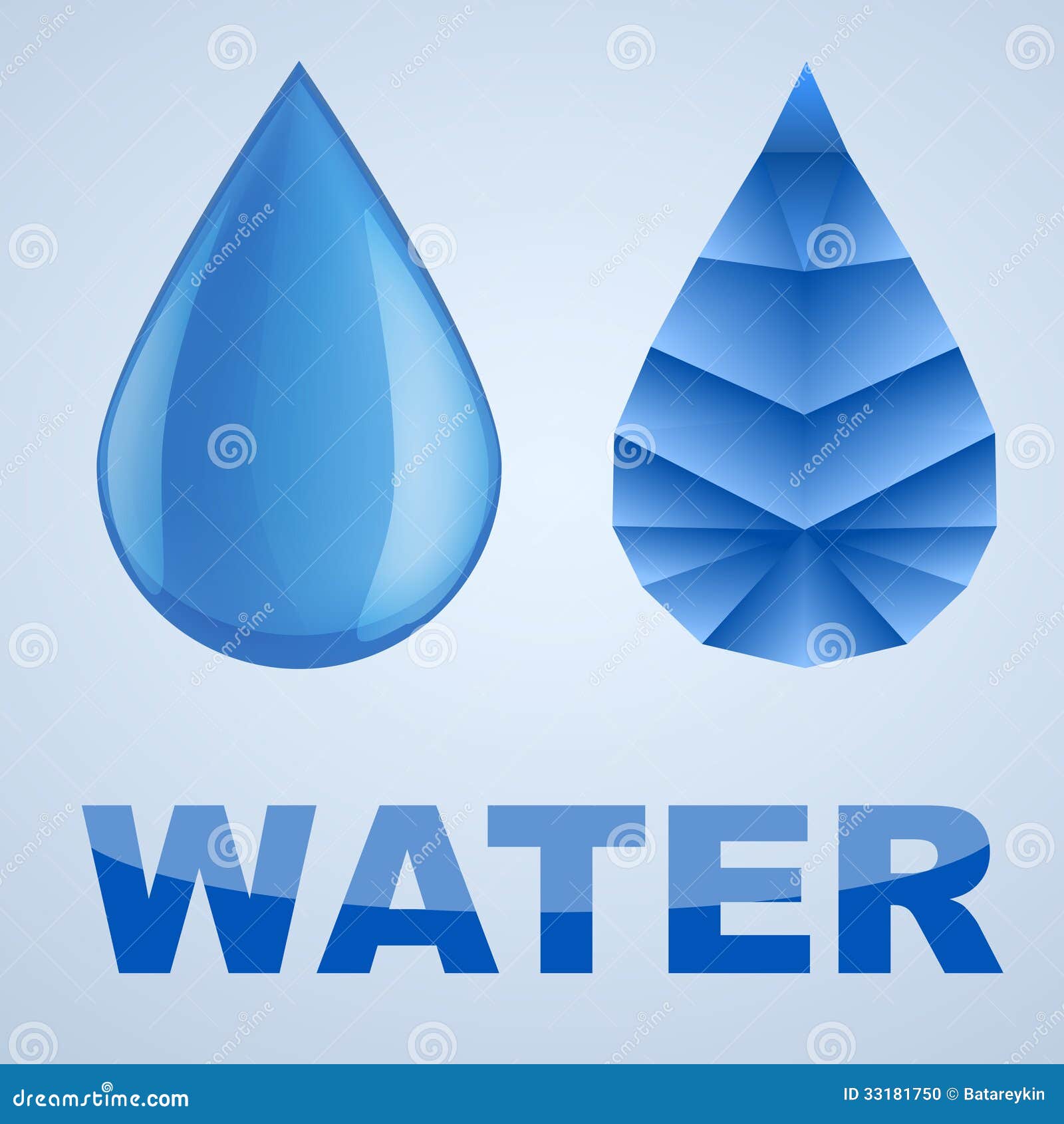 Vector Illustration of Two Blue Water Drop Stock Vector - Illustration ...