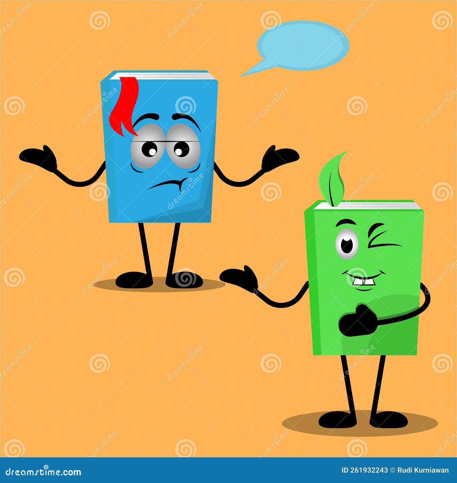 Vector Illustration of Two Book Characters Stock Vector - Illustration ...