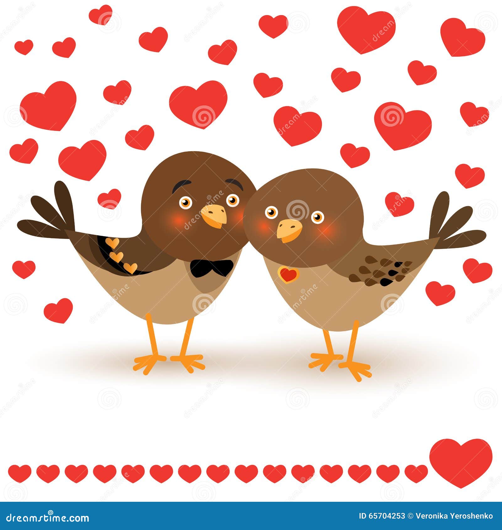 Vector Illustration with Two Cartoon Birds Stock Vector - Illustration ...