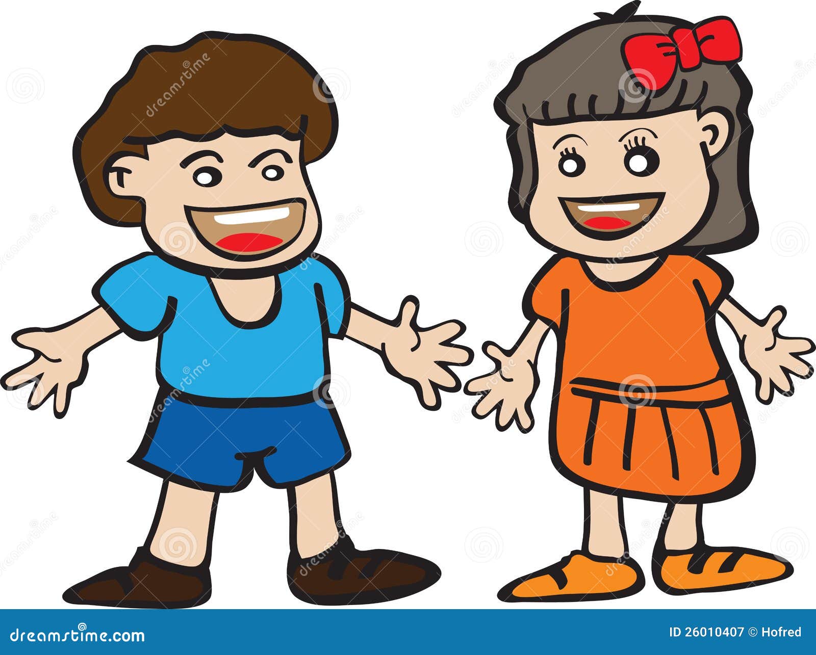 Vector Illustration of Two Children Stock Vector - Illustration of kids ...