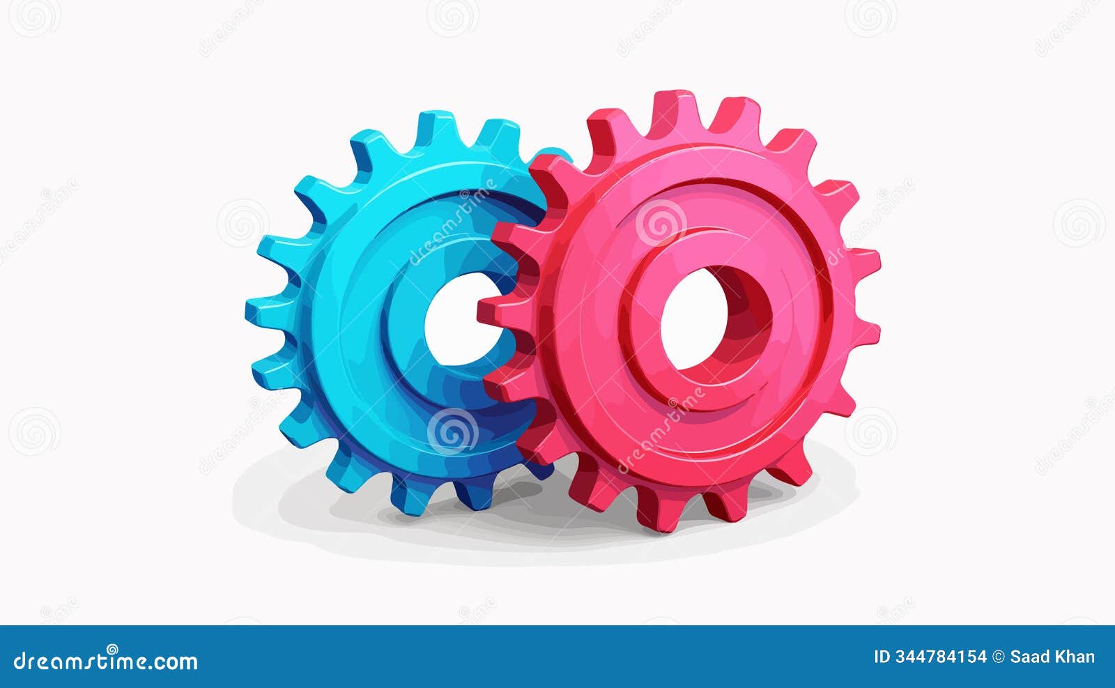 Vector Illustration of Two 3D Gears Cartoon Vector Stock Vector ...