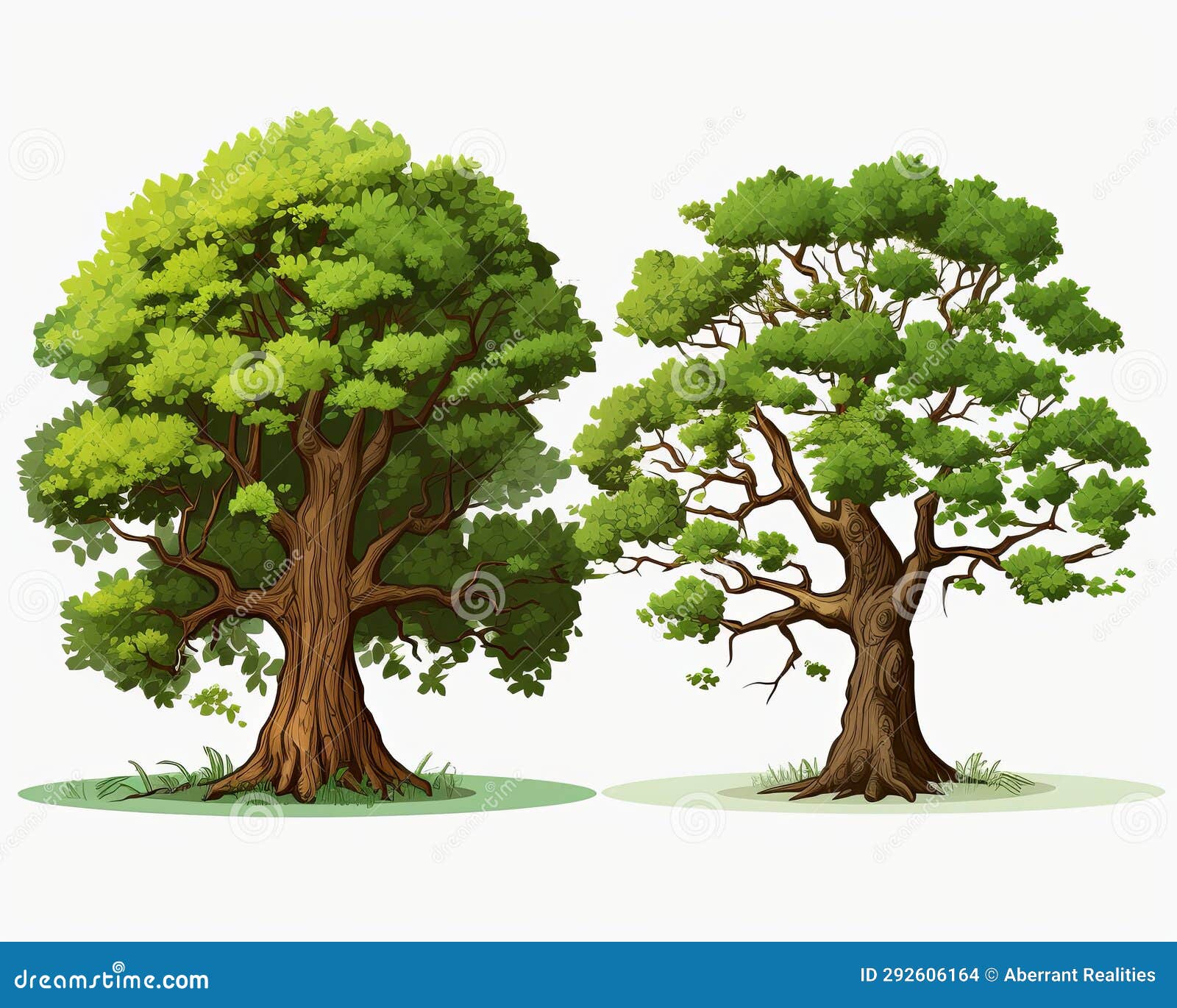 Vector Illustration of Two Different Types of Trees One with Leaves and ...