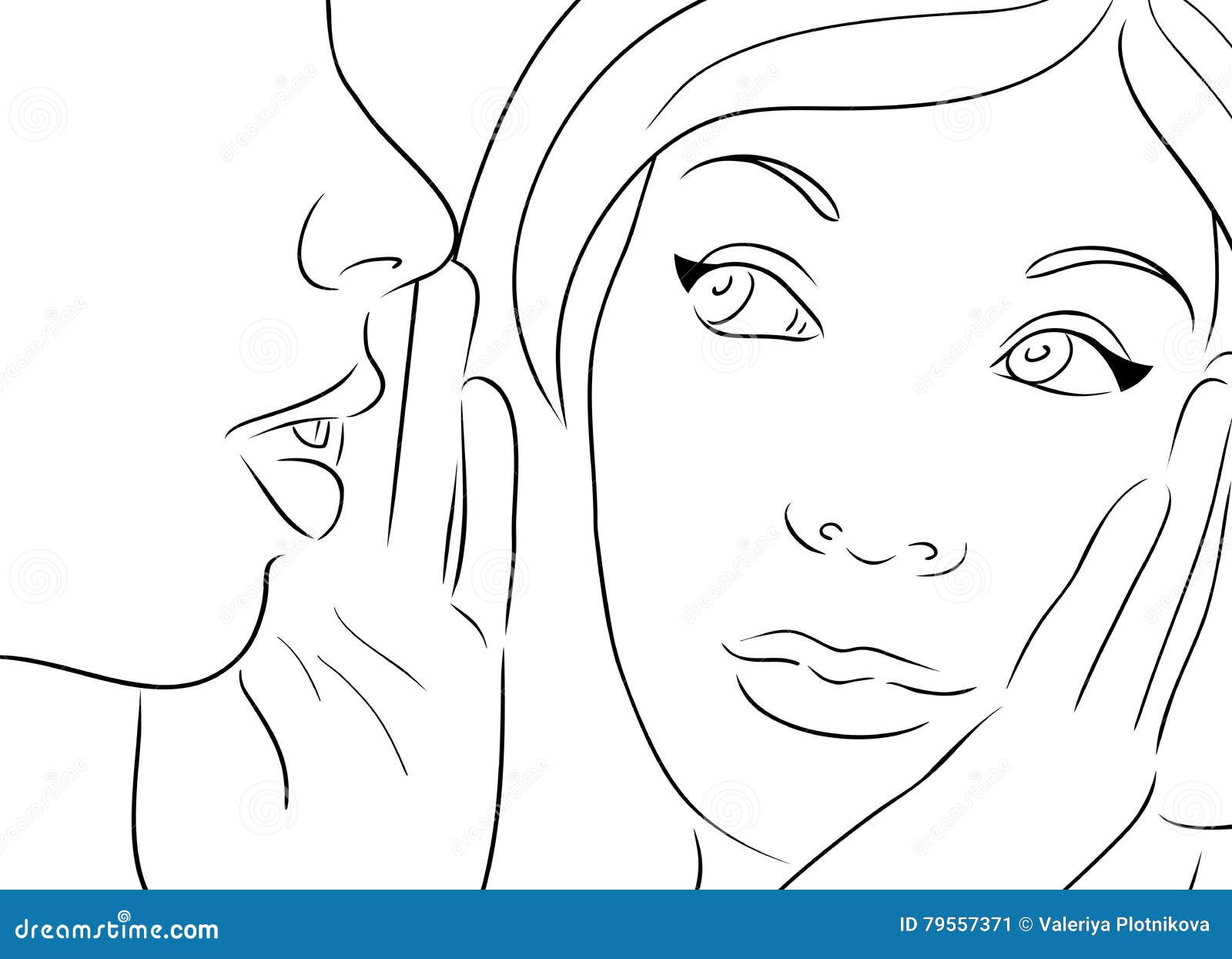 Vector Illustration with Two Gossiping Girls. Stock Vector ...