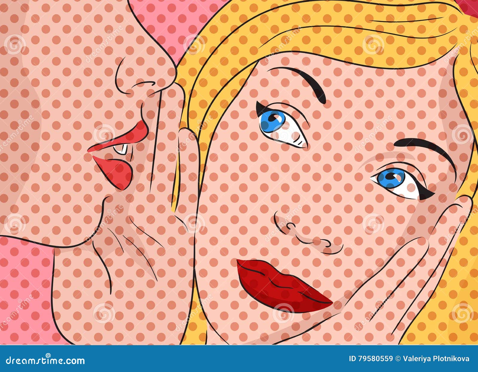 Vector Illustration with Two Gossiping Girls. Stock Vector ...